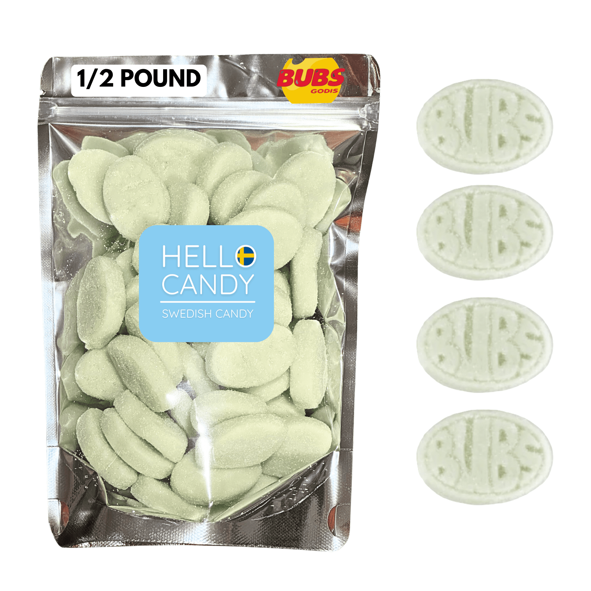 HELLO CANDY Swedish BUBS COOL FRUITY PEAR MINI Candy, 0.5 lb Bag – Soft ...
