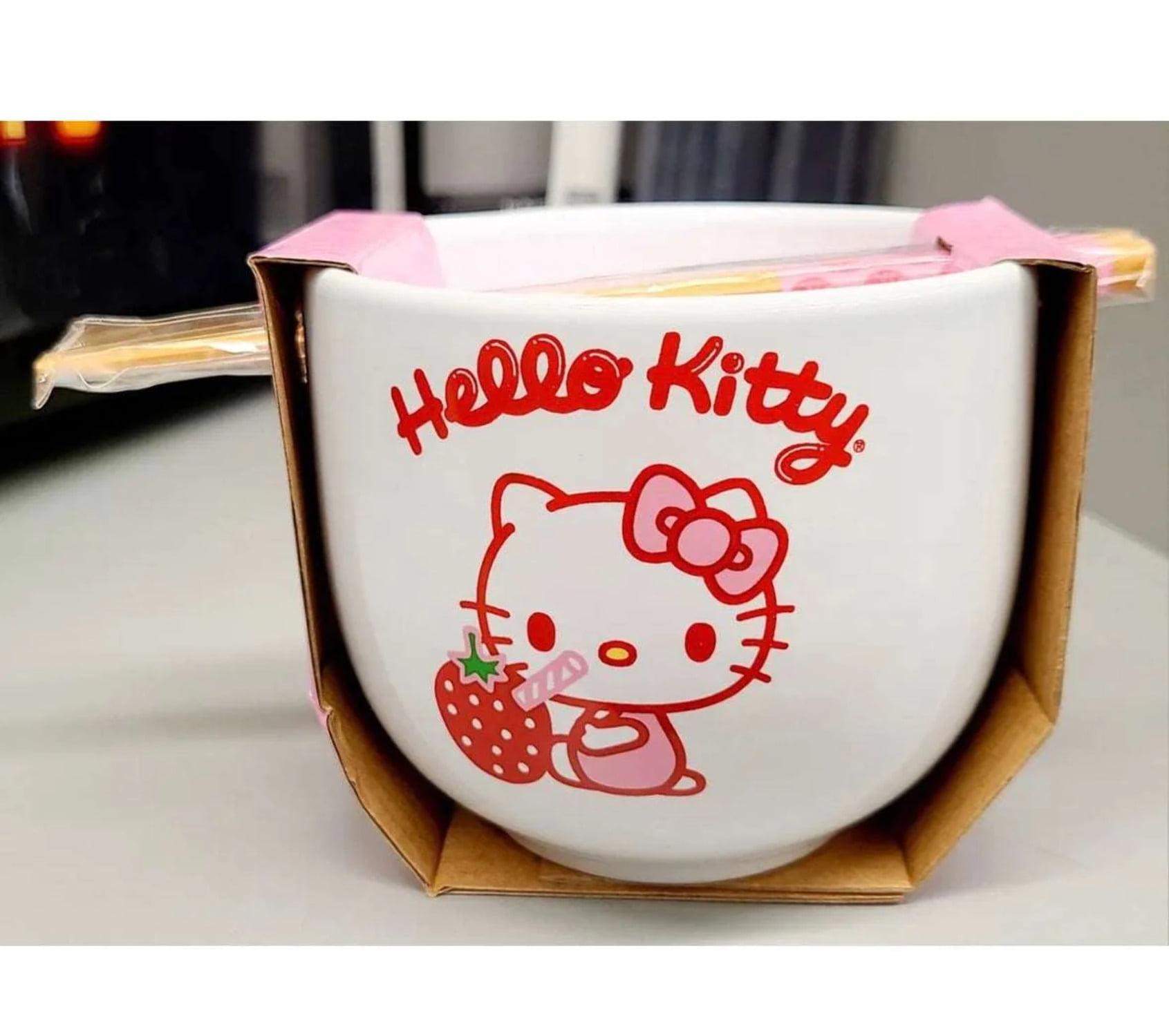 HELLO KITTY 16 oz CERAMIC BOWL W/ CHOPSTICKS - Walmart.com