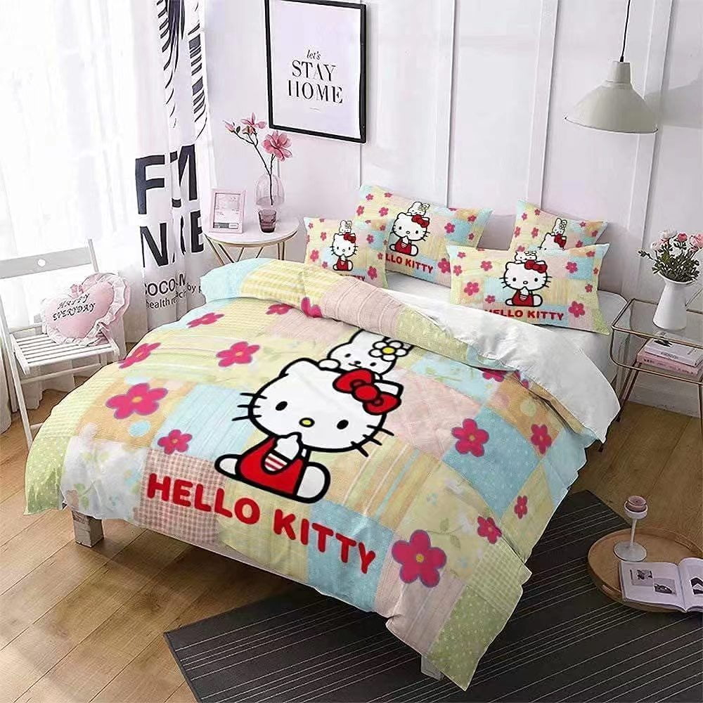 HELLO-KITTY Cartoon Anime 2 Piece/3 Piece Bedding Sets Comforters Sets ...