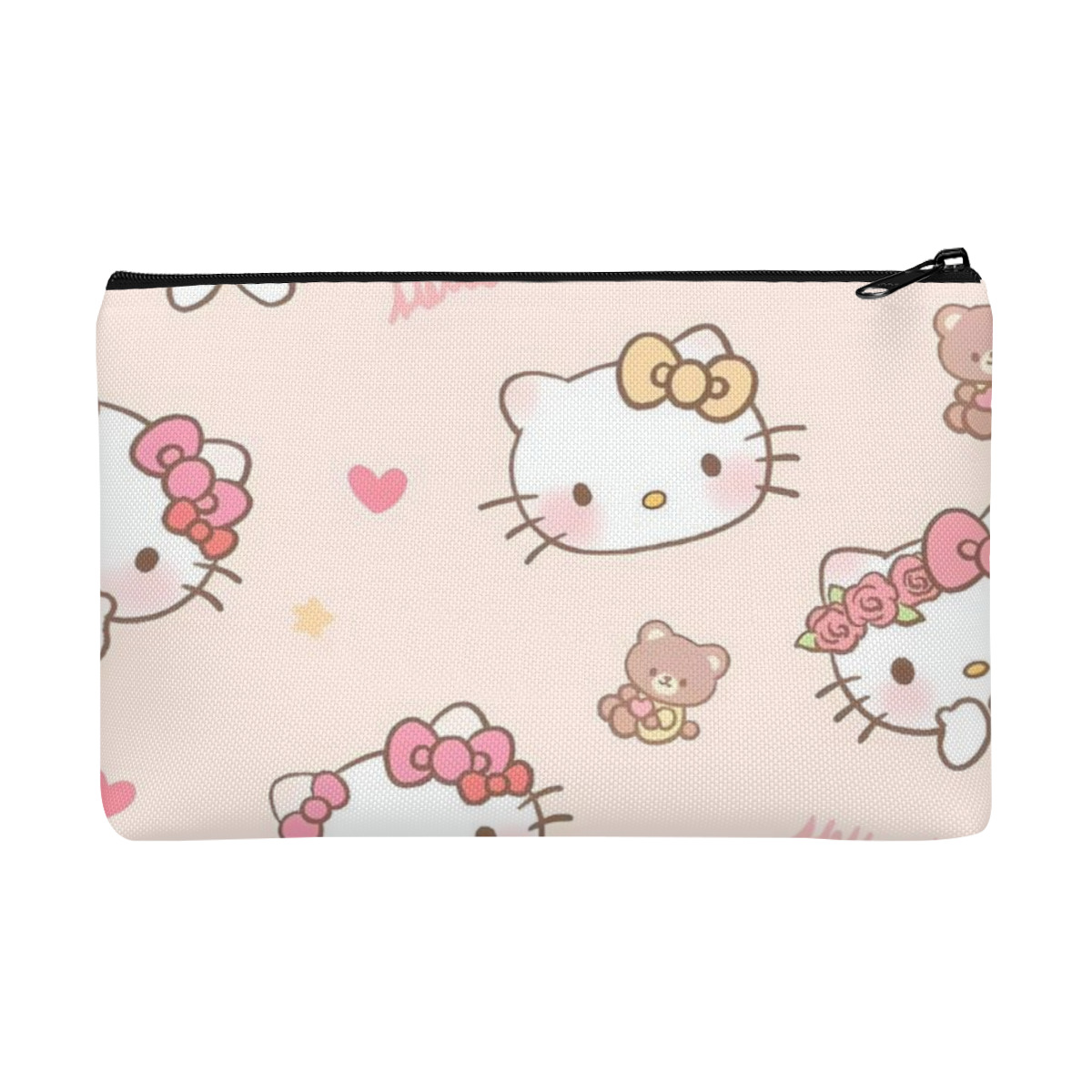 HELLO KITTY Cosmetic bag, cute canvas toiletry bag with preppy style ...