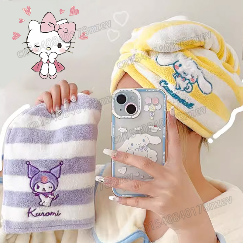 HELLO KITTY Hot selling products Kawaii Sanrio Dry Hair Hat Cartoon ...
