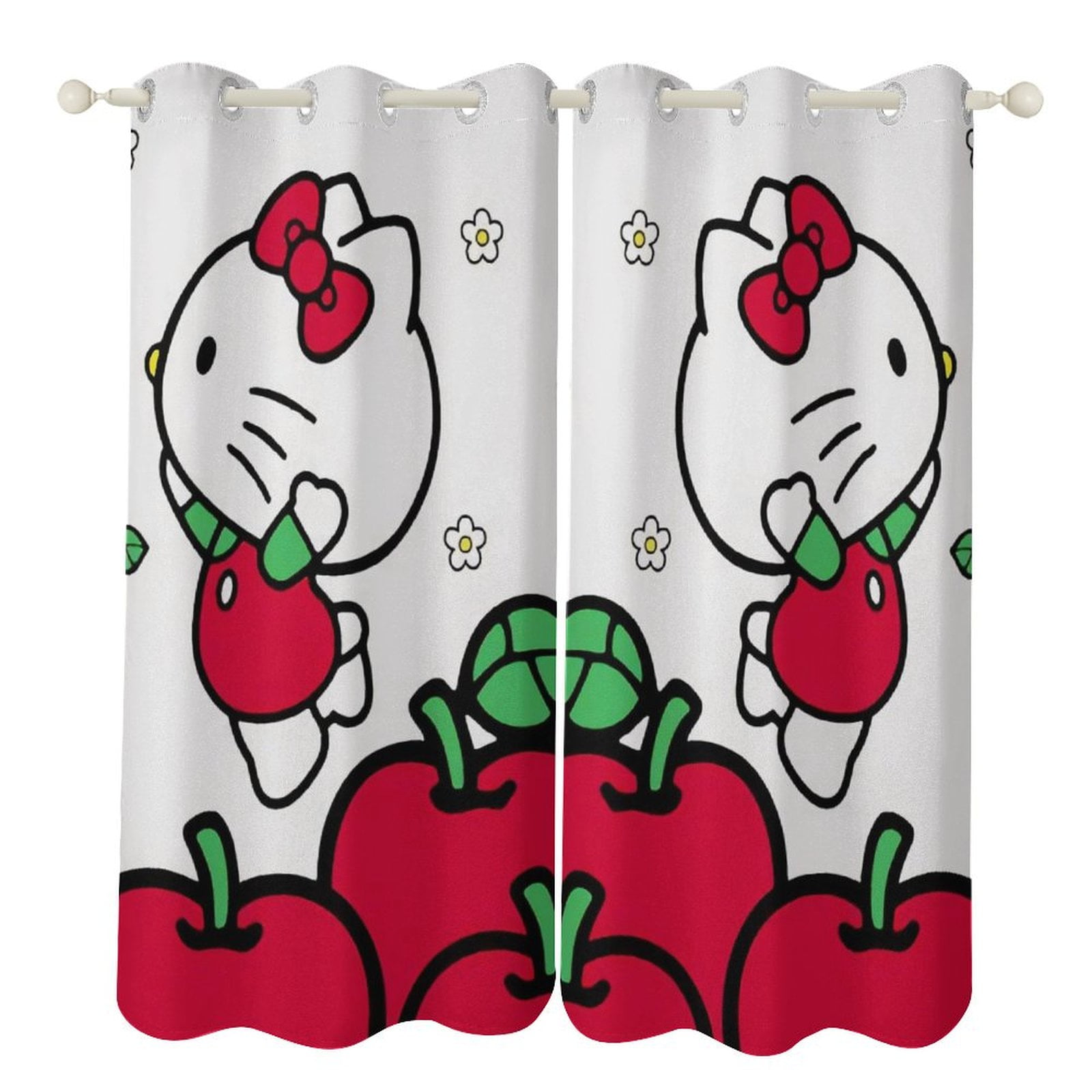 HELLO KITTY I Love Apples Kids Curtains 52 X 84 Inch,Cartoon Blackout ...