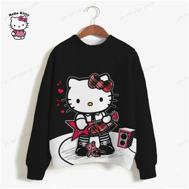 HELLO KITTY Japanese Anime Funny Cartoon Hoodie Women Spirited Away ...