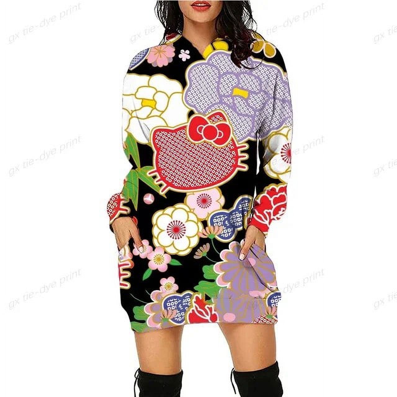 HELLO KITTY Japanese Anime Funny Cartoon Hoodie Women Spirited HELLO ...