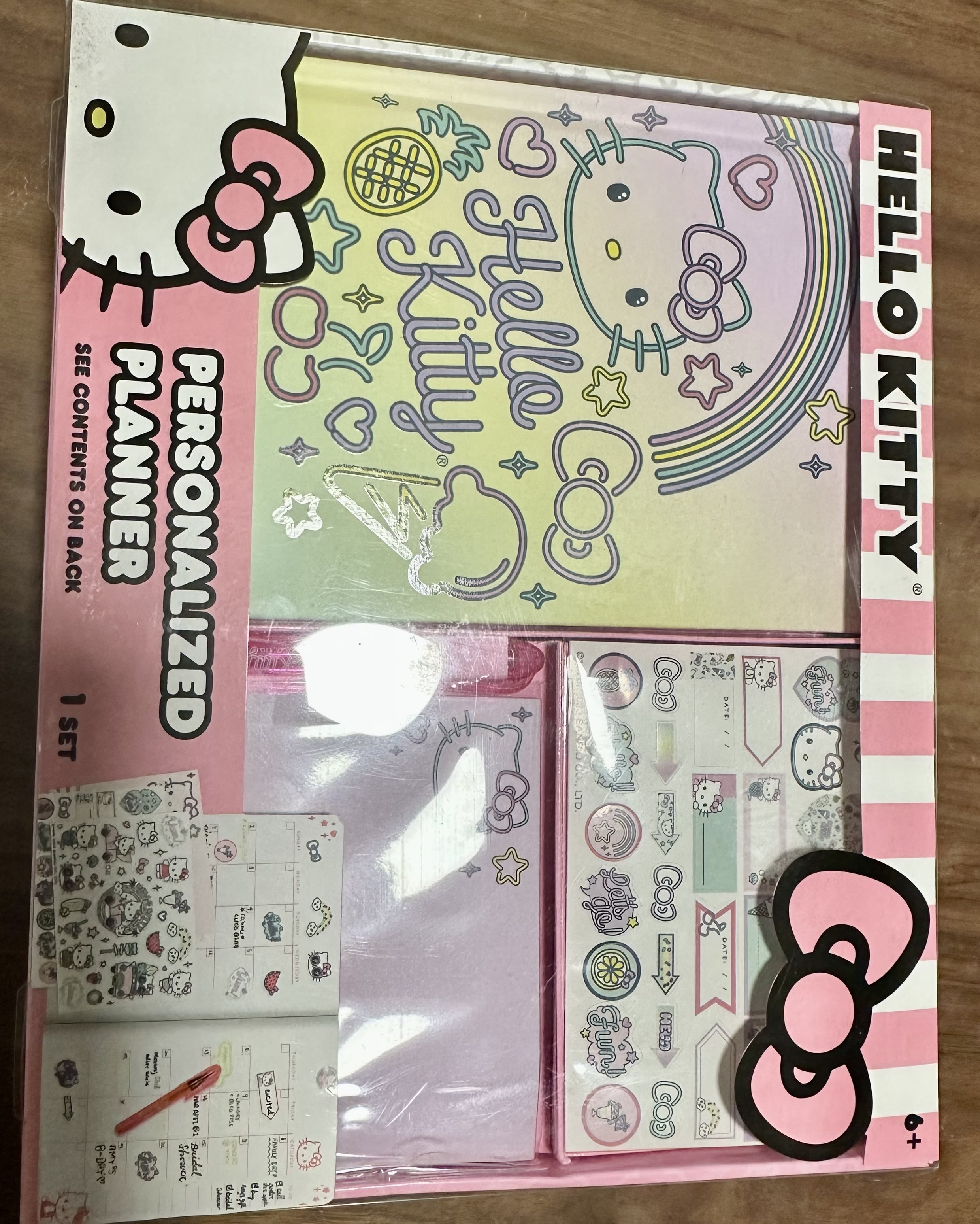 Hello Kitty Personalized Planner, 80 Pages, Gel Pen, Sticky Notepad, 2 ...