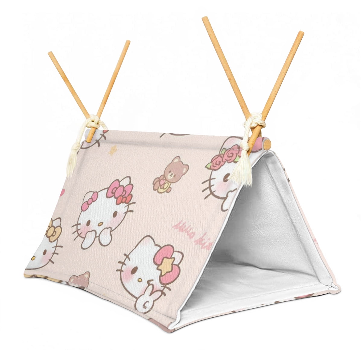 HELLO KITTY Pet Tent Dog and Puppy Cat Tent Pile Bed Portable House ...