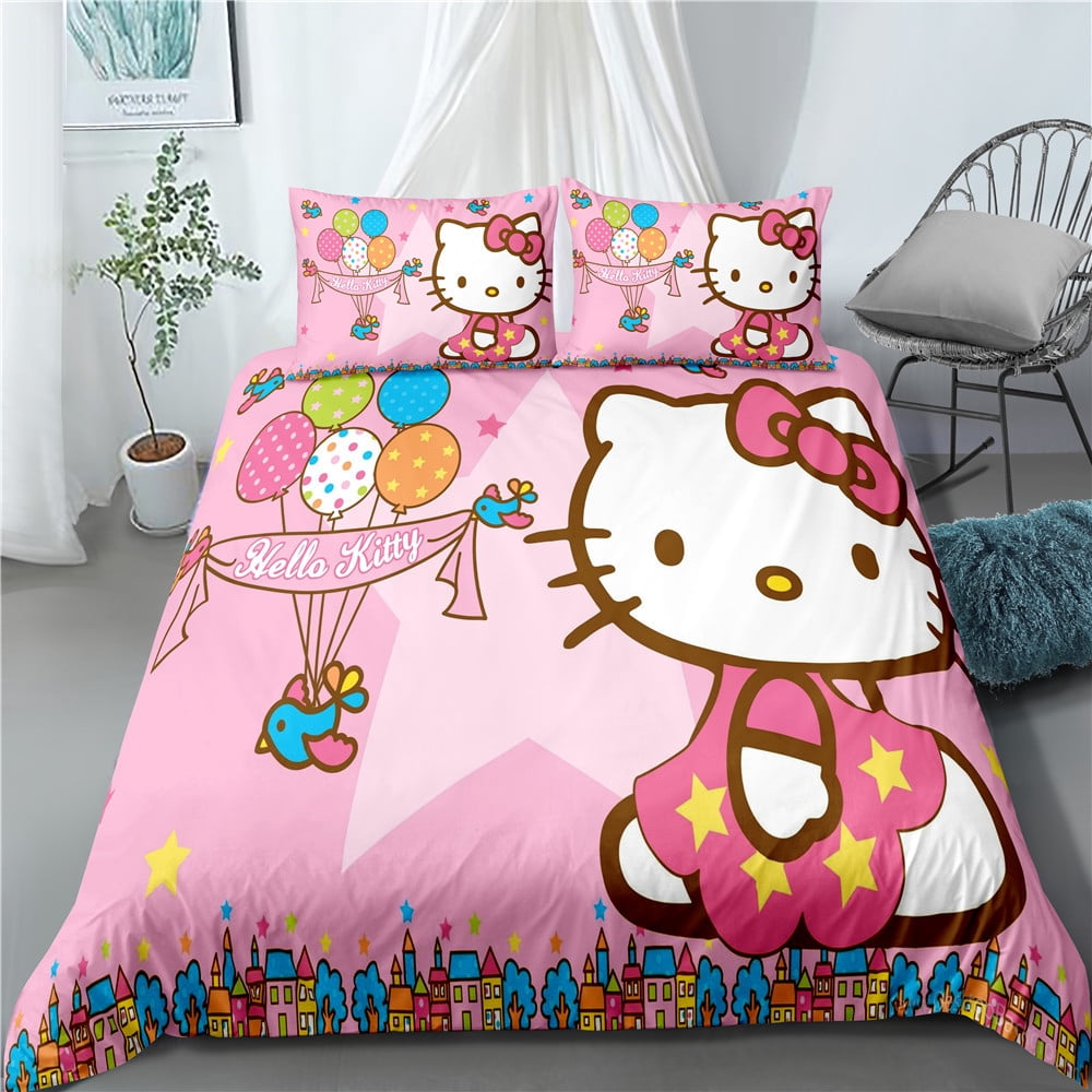 HELLO-KITTY San-rio Cartoon Anime 2 Piece/3 Piece Bedding Sets ...