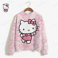 HELLO KITTY Shirt For Women Tid Dye Long Sleeve Shirts Autumn Hoodies ...