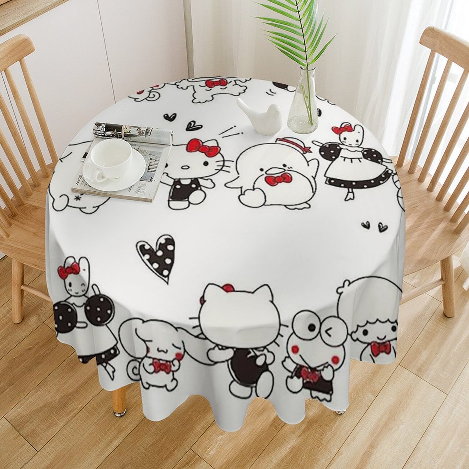 HELLO KITTY Tablecloth Anime for Dining Table Picnic Gift 36x36in HELLO ...