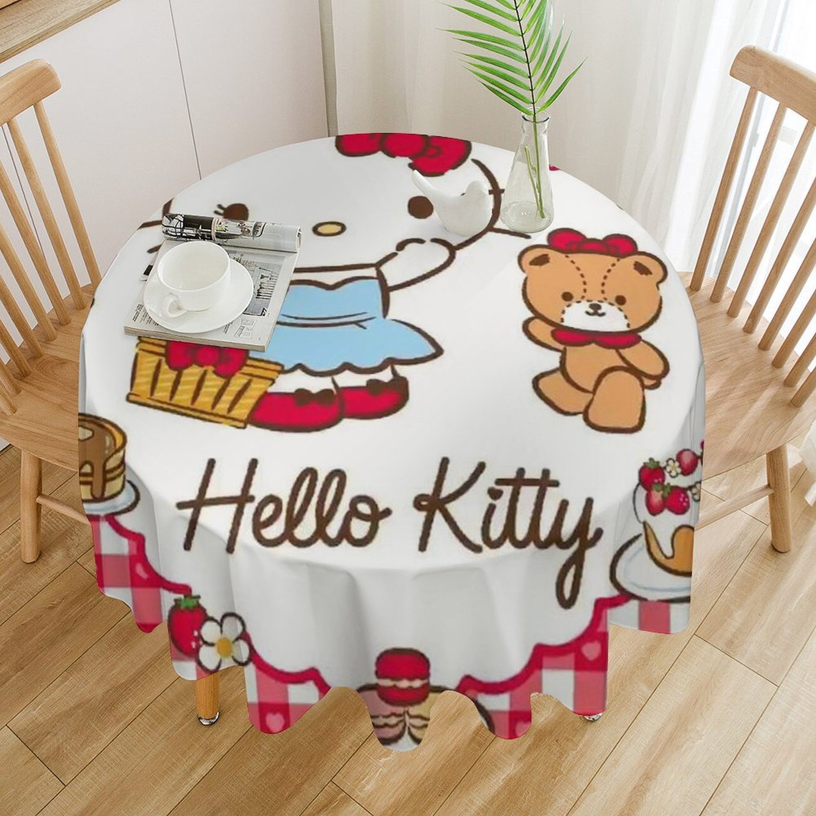 HELLO KITTY Tablecloth Anime for Dining Table Picnic Gift 36x36in HELLO ...