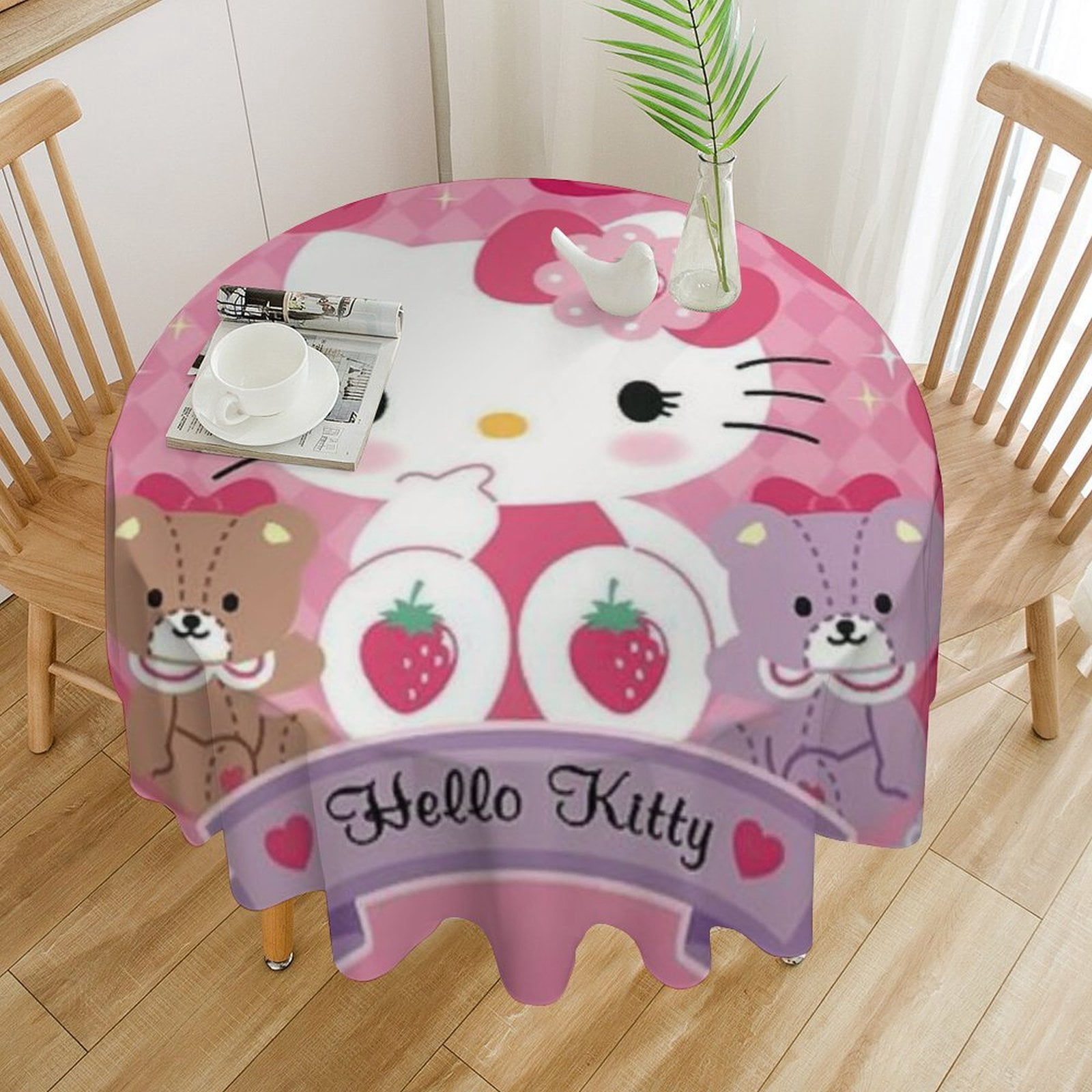 HELLO KITTY Tablecloth Anime for Dining Table Picnic Gift 50x50in HELLO ...