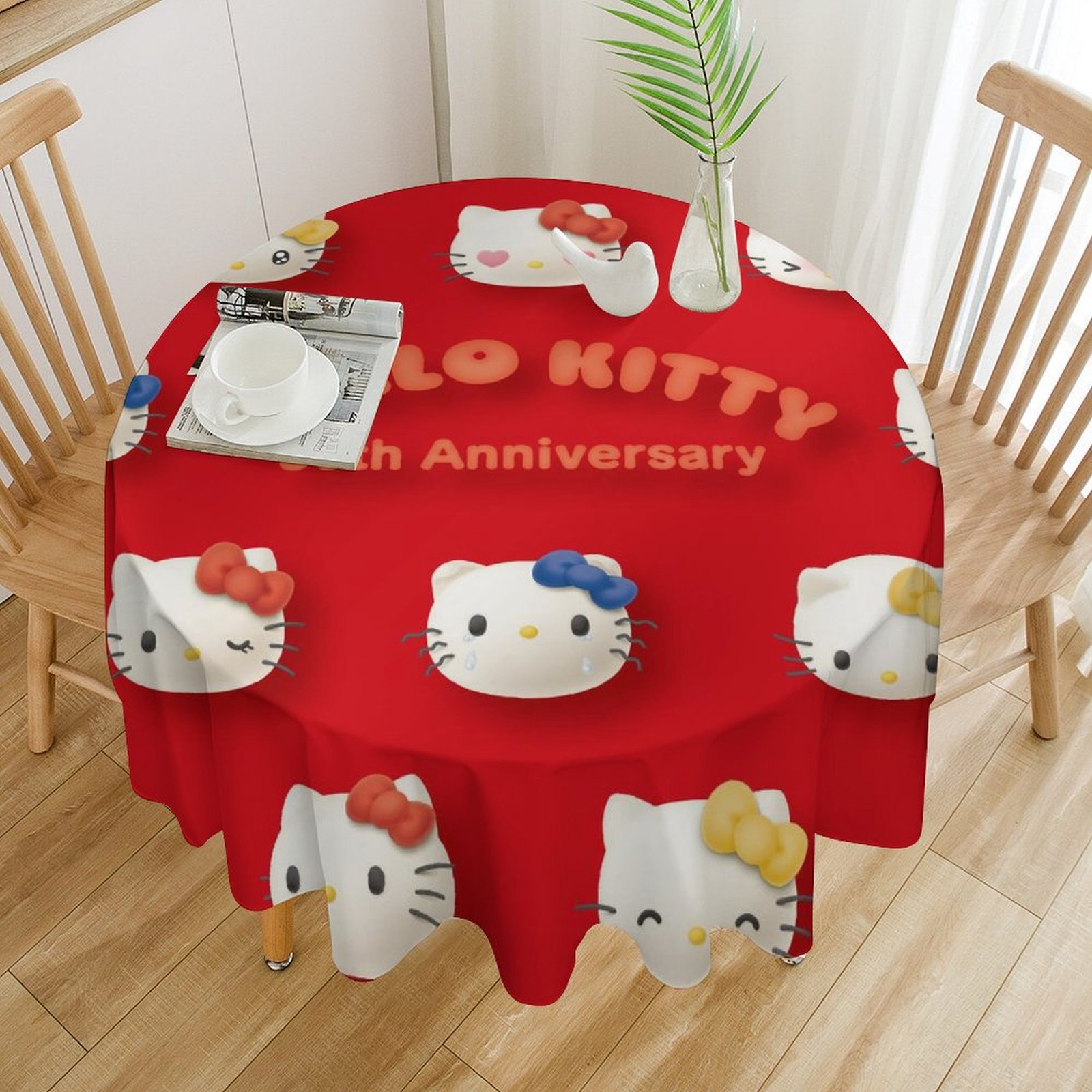 HELLO KITTY Tablecloth Anime for Dining Table Picnic Gift 60x60in HELLO ...