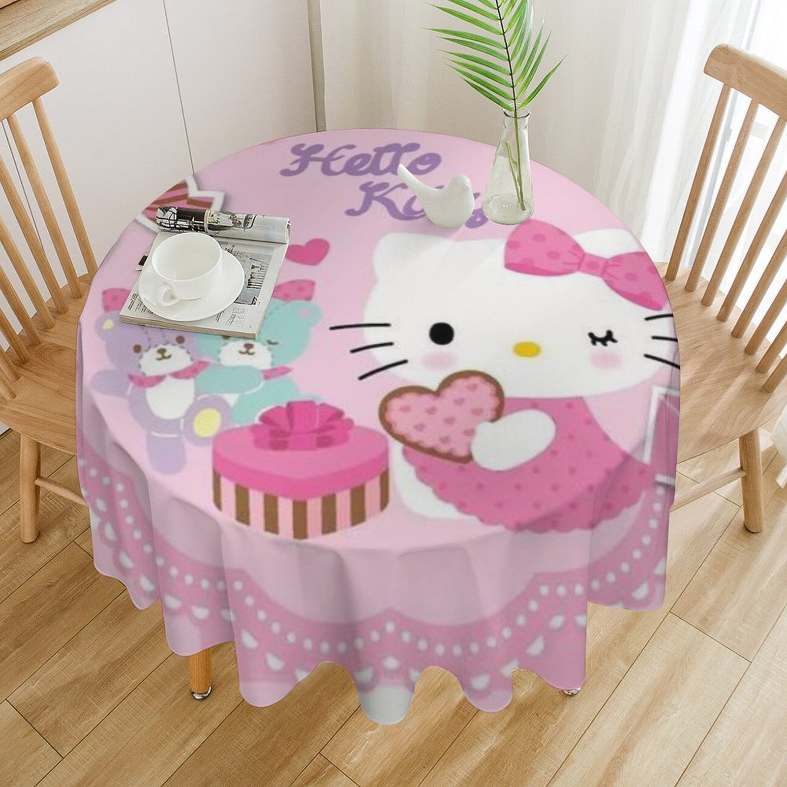 HELLO KITTY Tablecloth Anime for Dining Table Picnic Gift 60x60in HELLO ...