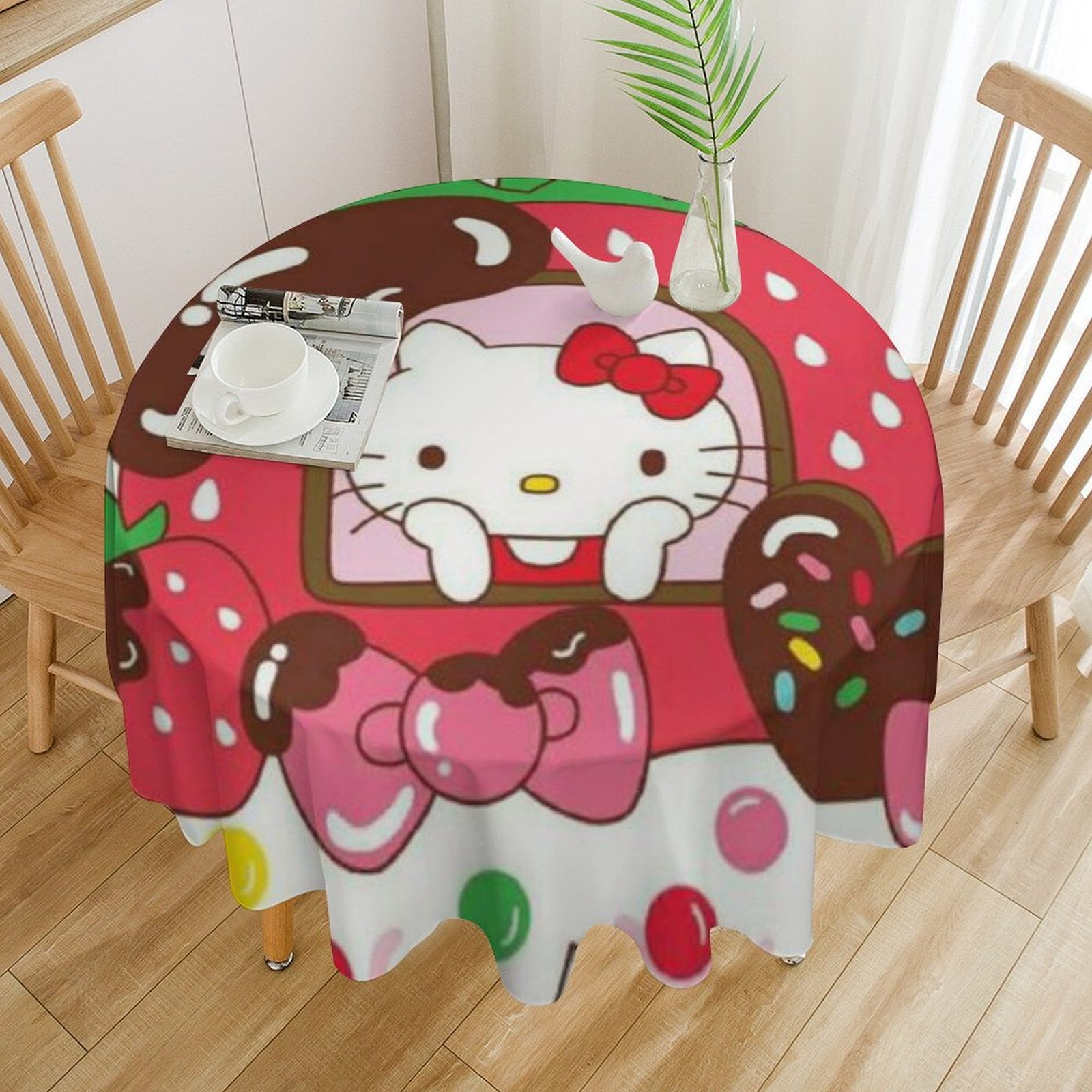 HELLO KITTY Tablecloth Anime for Dining Table Picnic Gift 60x60in HELLO ...
