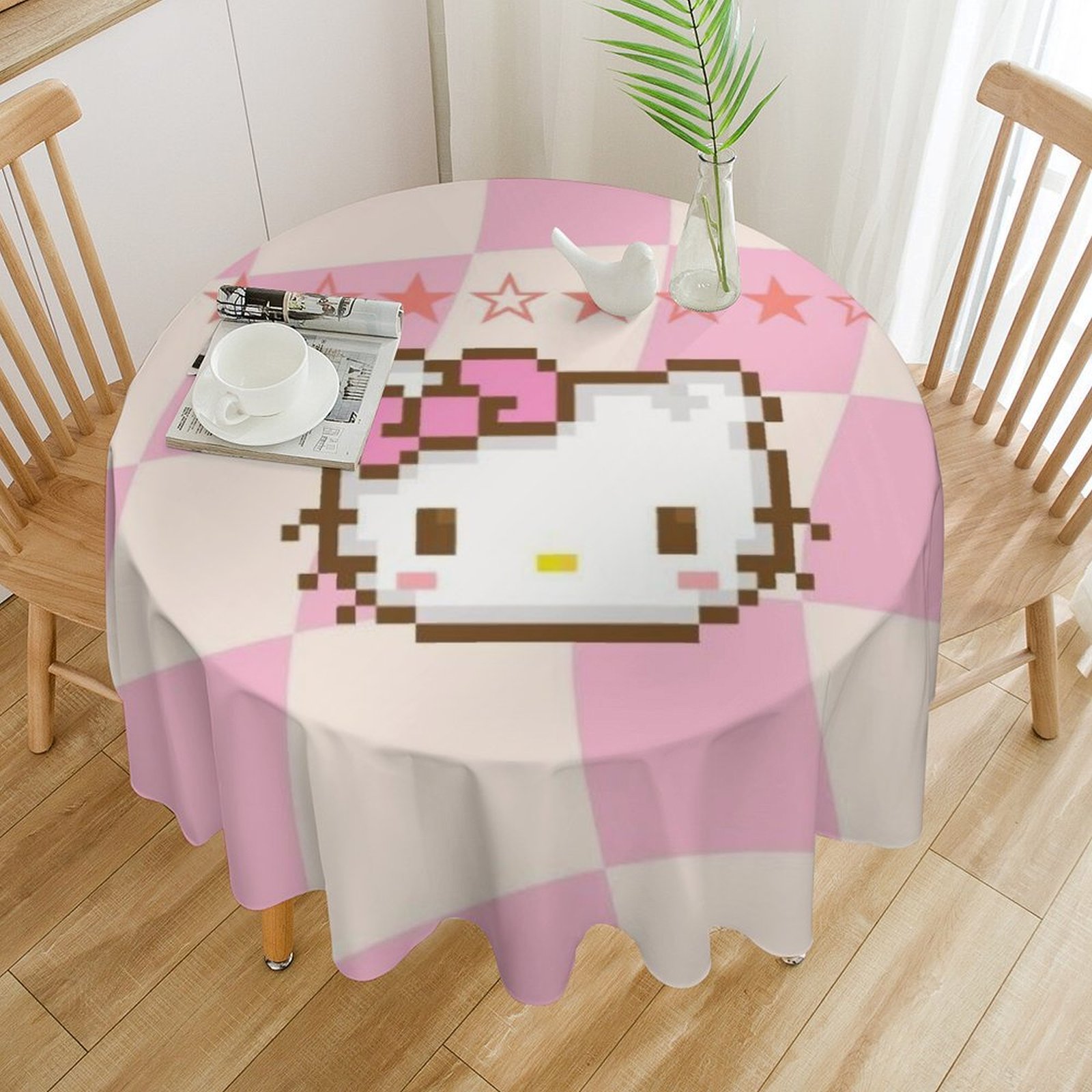 HELLO KITTY Tablecloth Anime for Dining Table Picnic Gift 60x60in HELLO ...