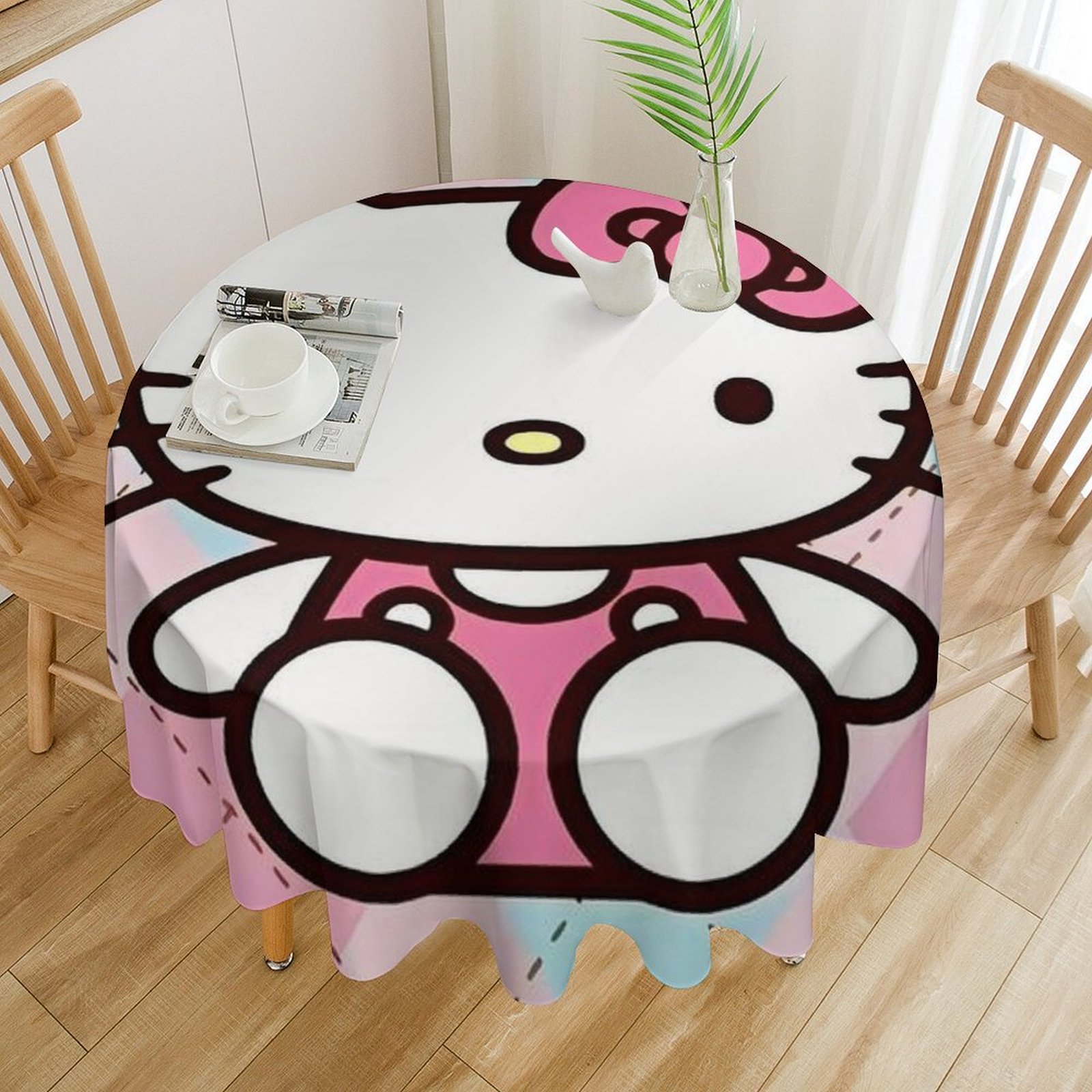 HELLO KITTY Tablecloth Anime for Dining Table Picnic Gift 60x60in HELLO ...