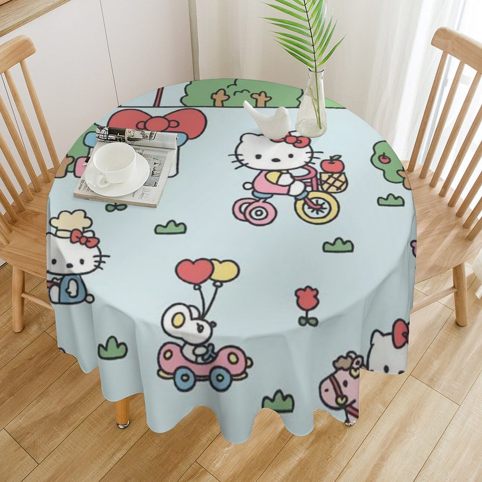 HELLO KITTY Tablecloth Anime for Dining Table Picnic Gift 60x60in HELLO ...