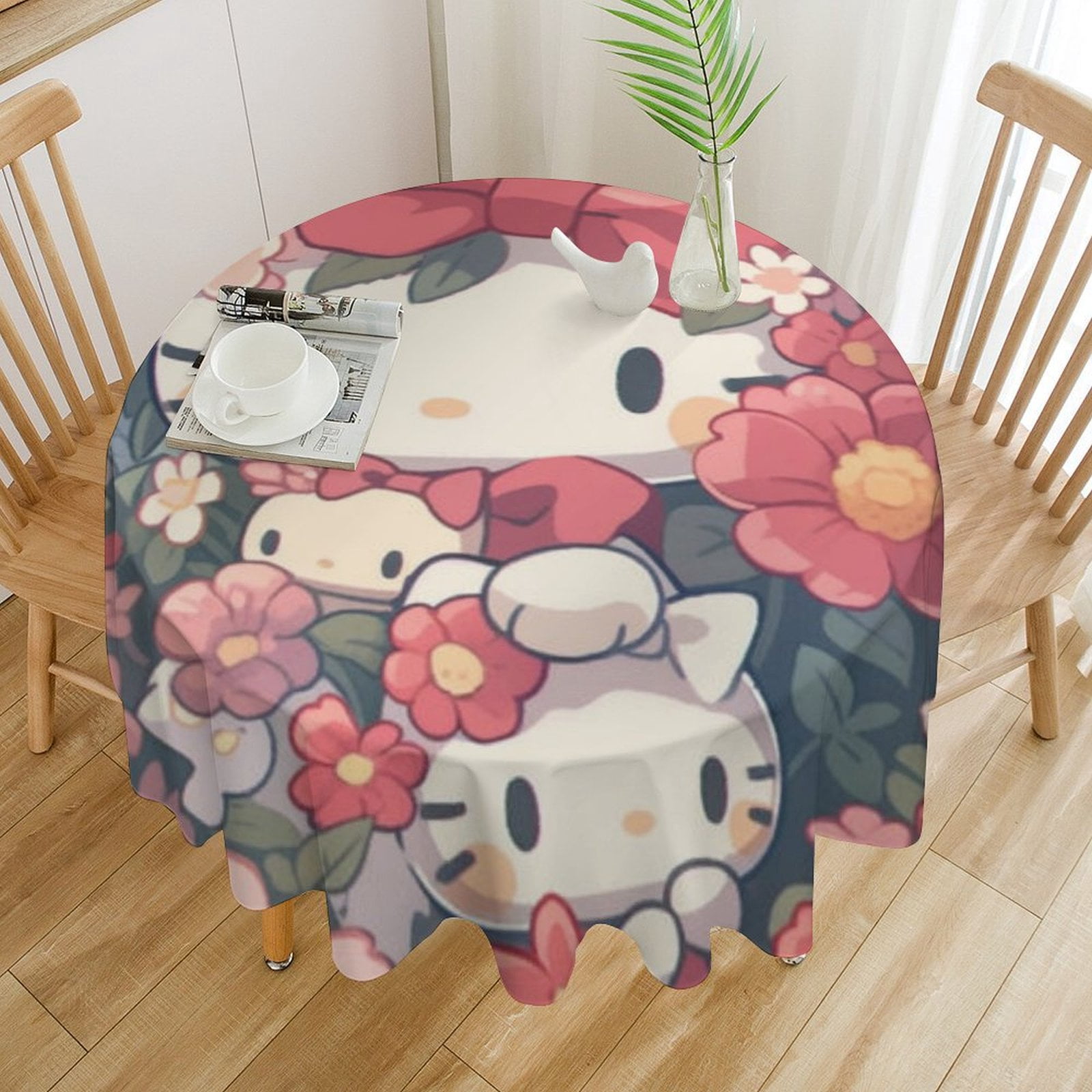 HELLO KITTY Tablecloth Anime for Dining Table Picnic Gift 60x60in HELLO ...