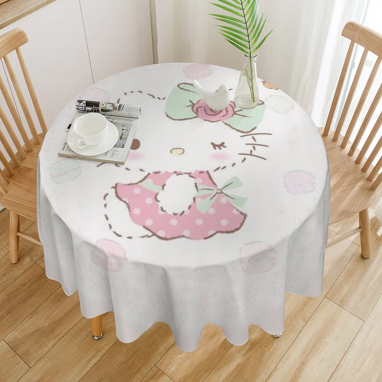 HELLO KITTY Tablecloth Anime for Dining Table Picnic Gift 70x70in HELLO ...