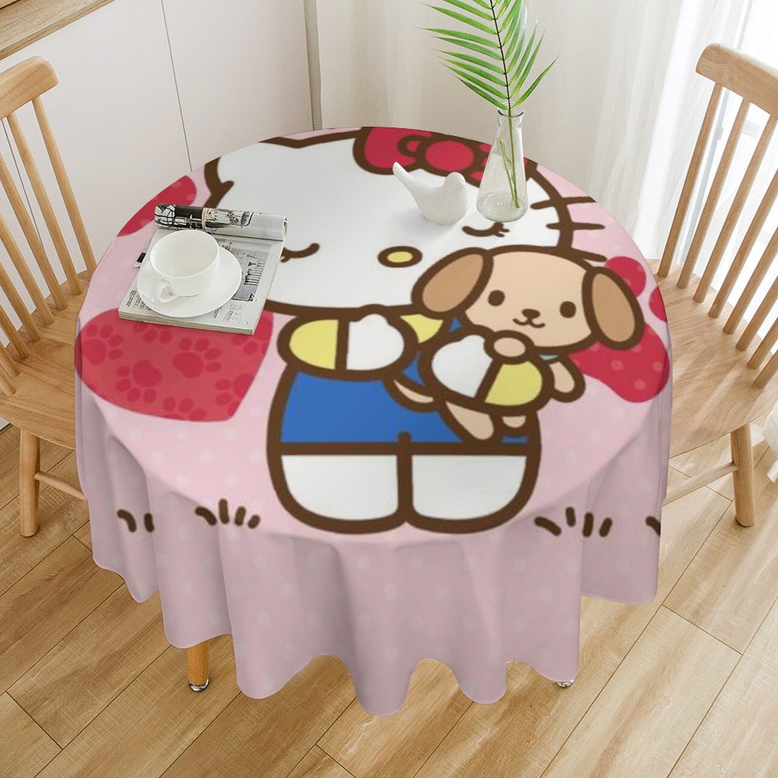 HELLO KITTY Tablecloth Anime for Dining Table Picnic Gift 70x70in HELLO ...