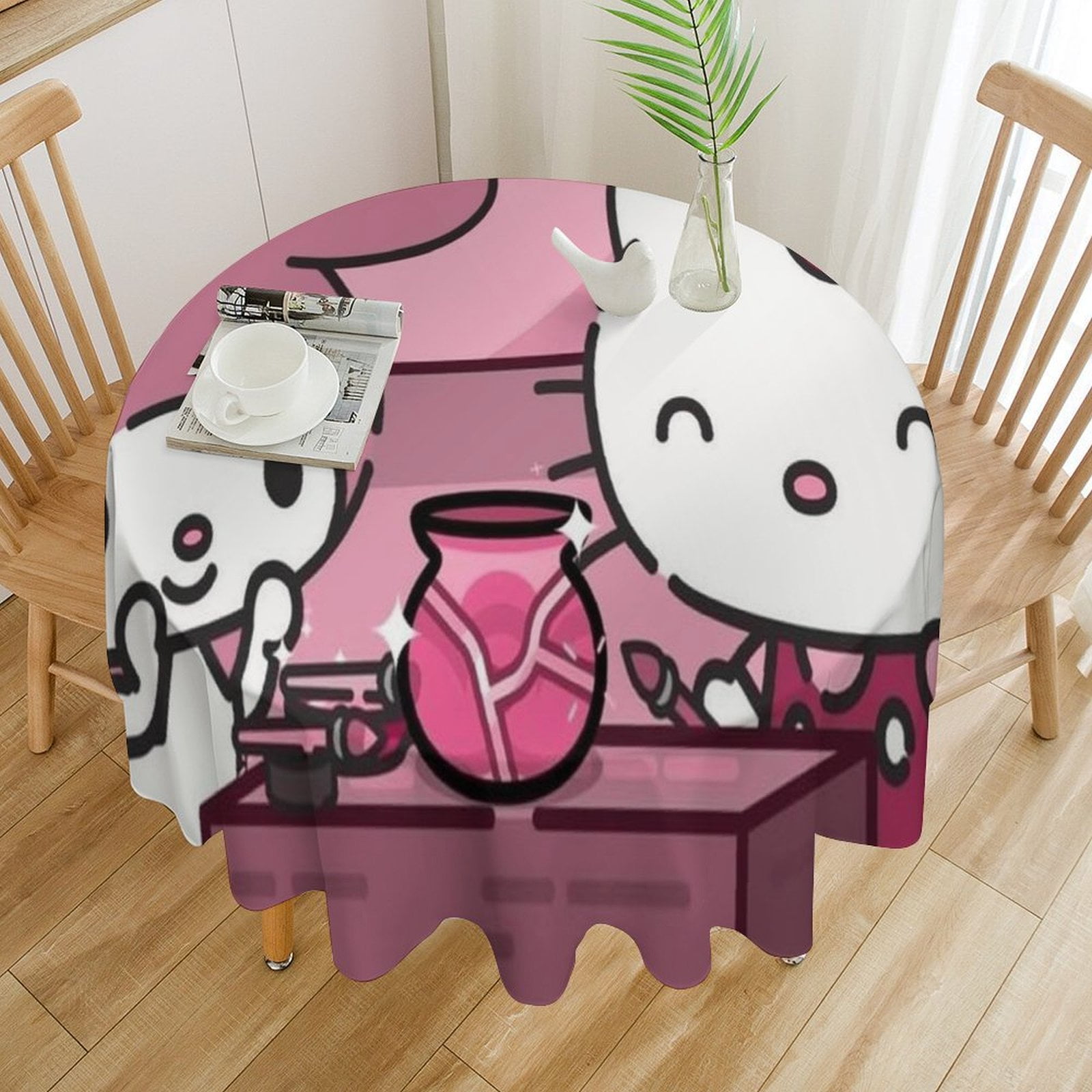 HELLO KITTY Tablecloth Anime for Dining Table Picnic Gift 70x70in HELLO ...