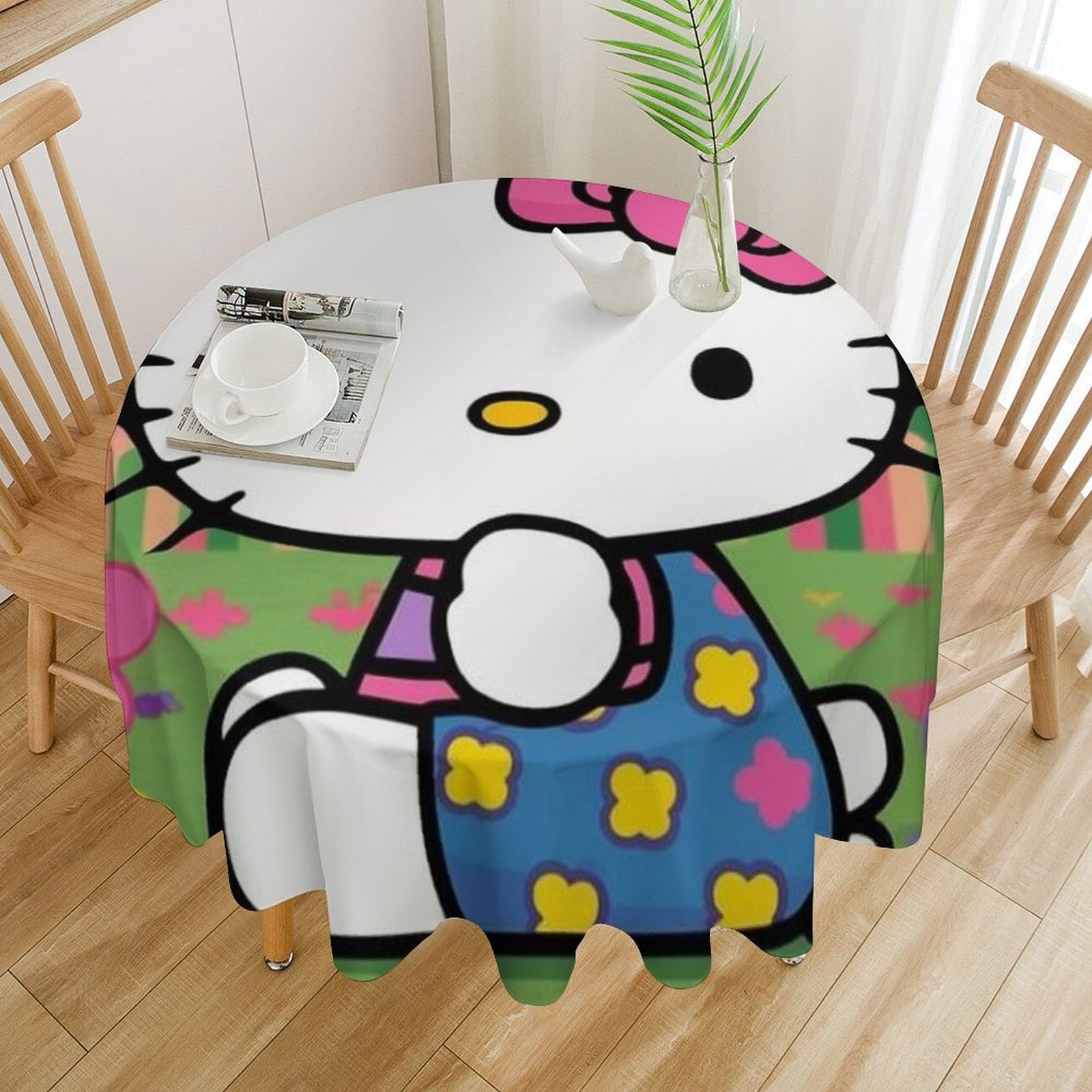 HELLO KITTY Tablecloth Anime for Dining Table Picnic Gift 70x70in HELLO ...