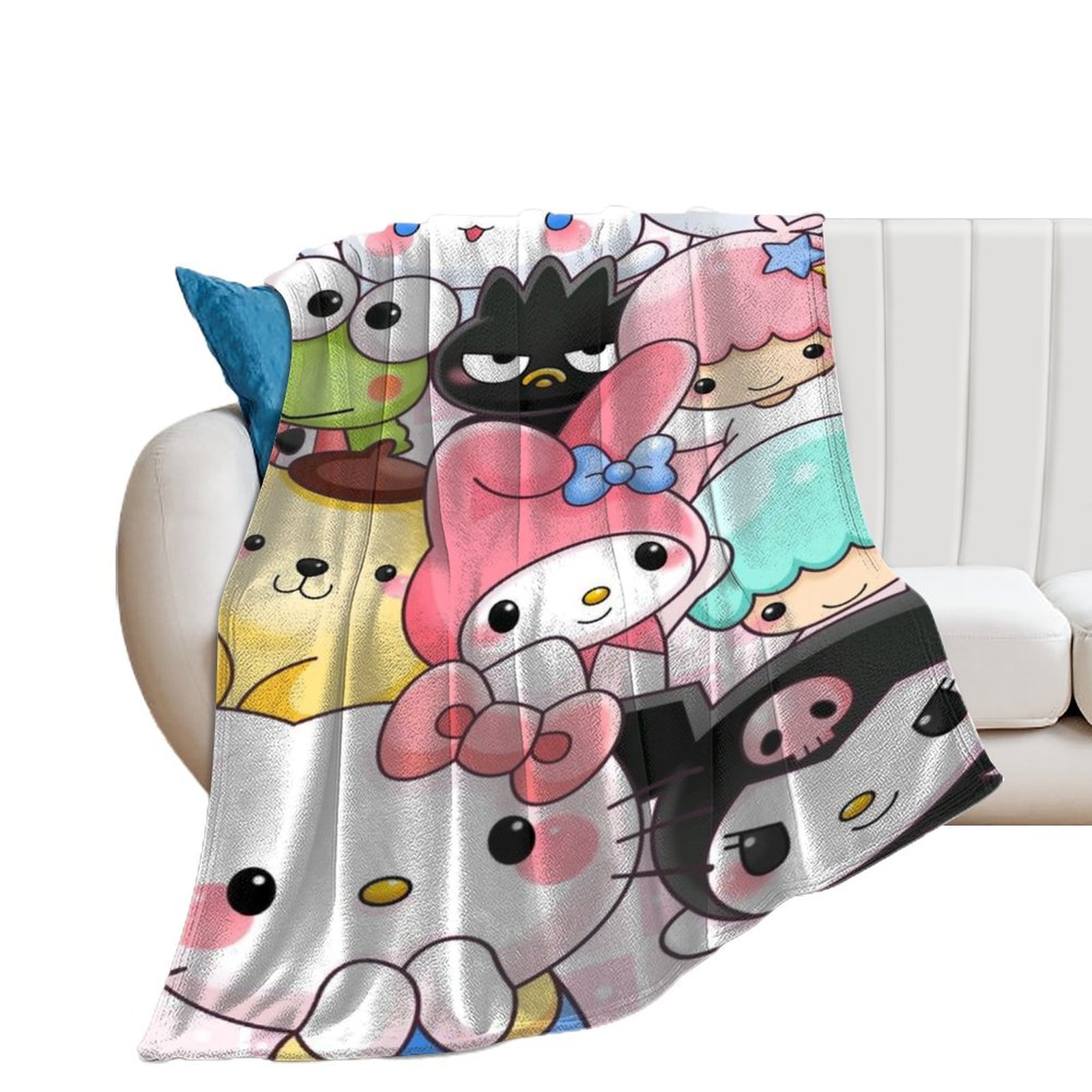 HELLO KITTY Throw Blanket Cute Flannel Anime for Girls Boys Men Women ...