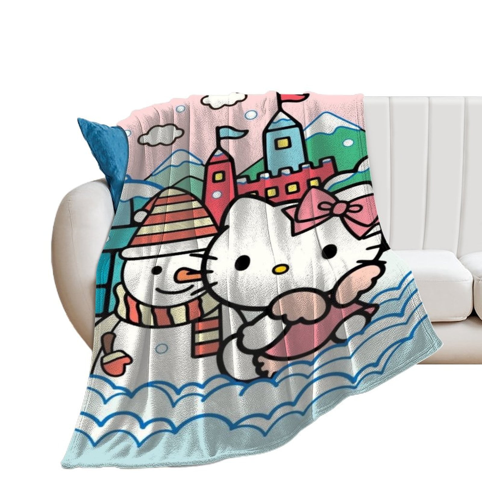 HELLO KITTY Throw Blanket Cute Flannel Anime for Girls Boys Men Women ...
