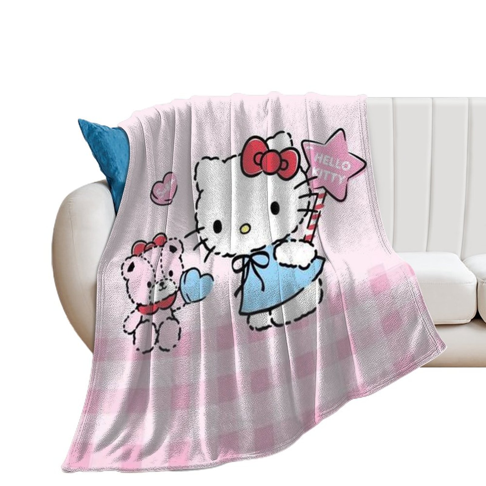 HELLO KITTY Throw Blanket Cute Flannel Anime for Girls Boys Men Women ...