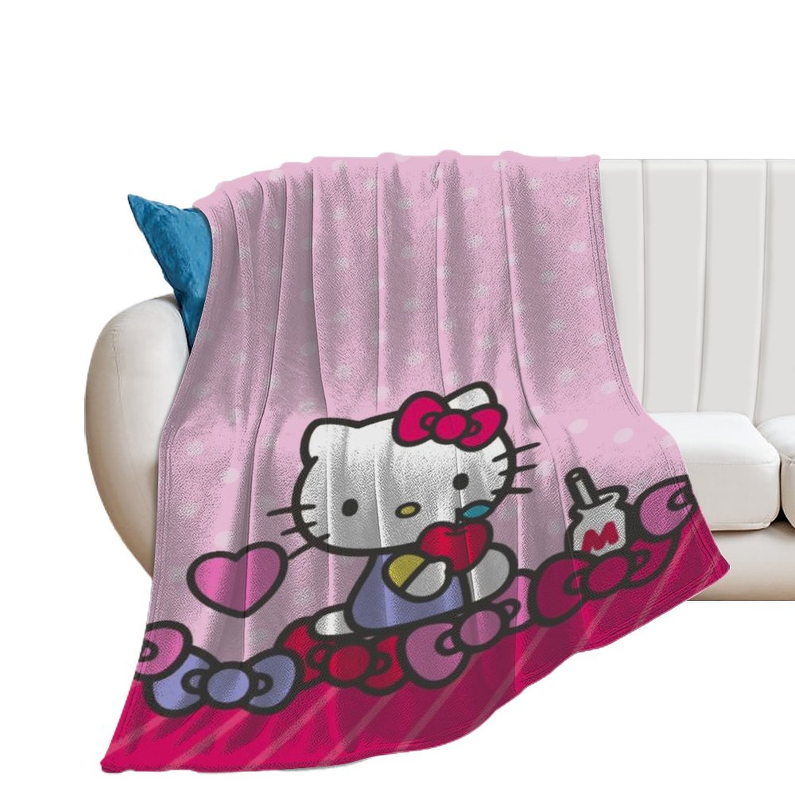 HELLO KITTY Throw Blanket Cute Flannel Anime for Girls Boys Men Women ...