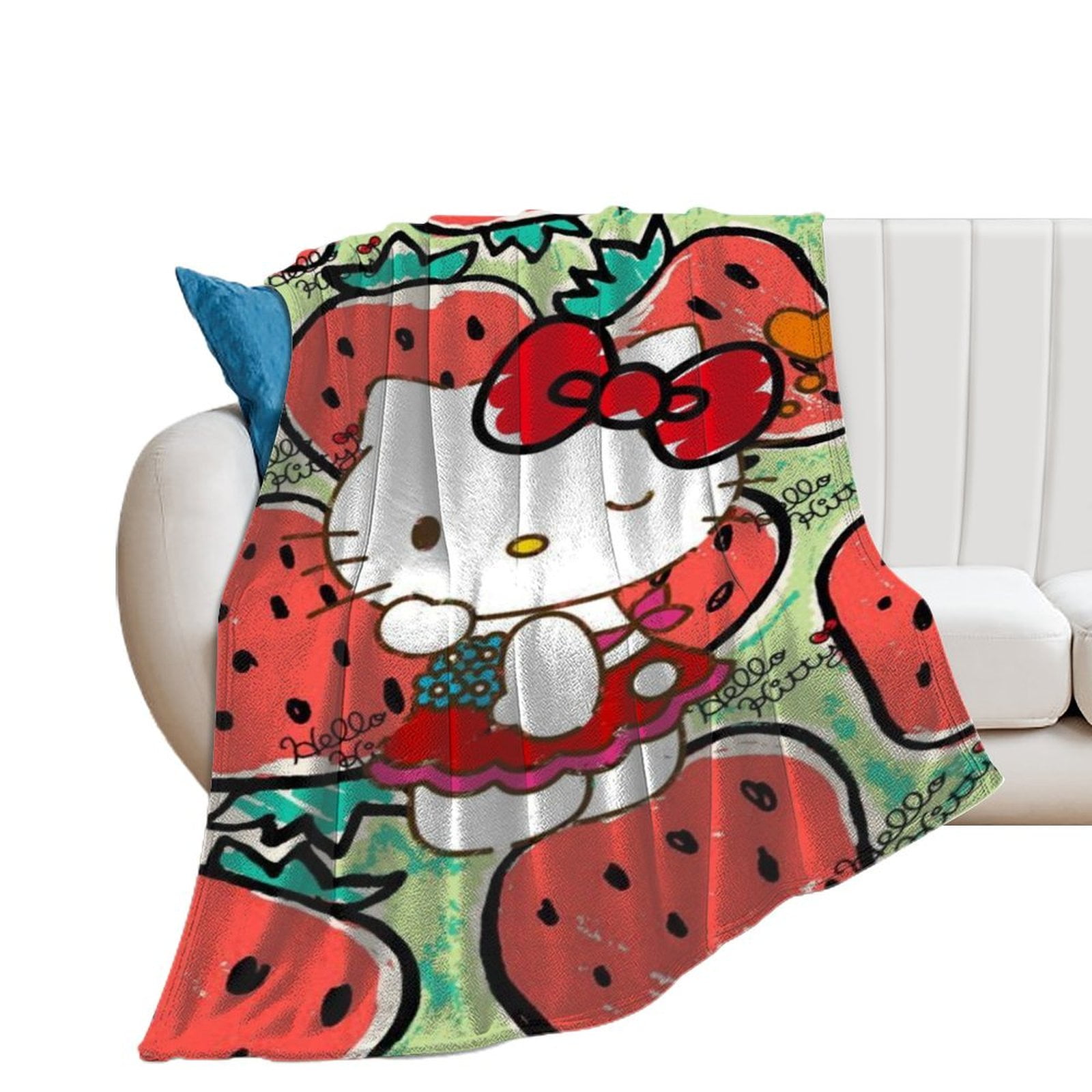 HELLO KITTY Throw Blanket Cute Flannel Anime for Girls Boys Men Women ...