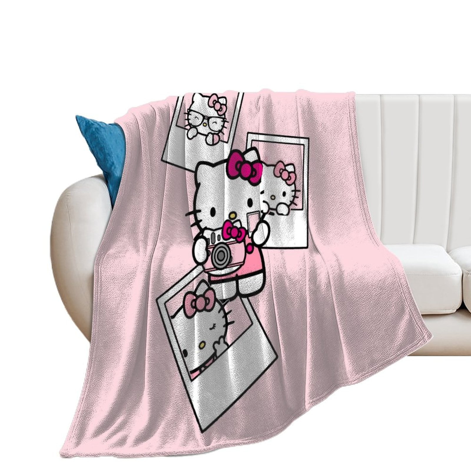 HELLO KITTY Throw Blanket Cute Flannel Anime for Girls Boys Men Women ...