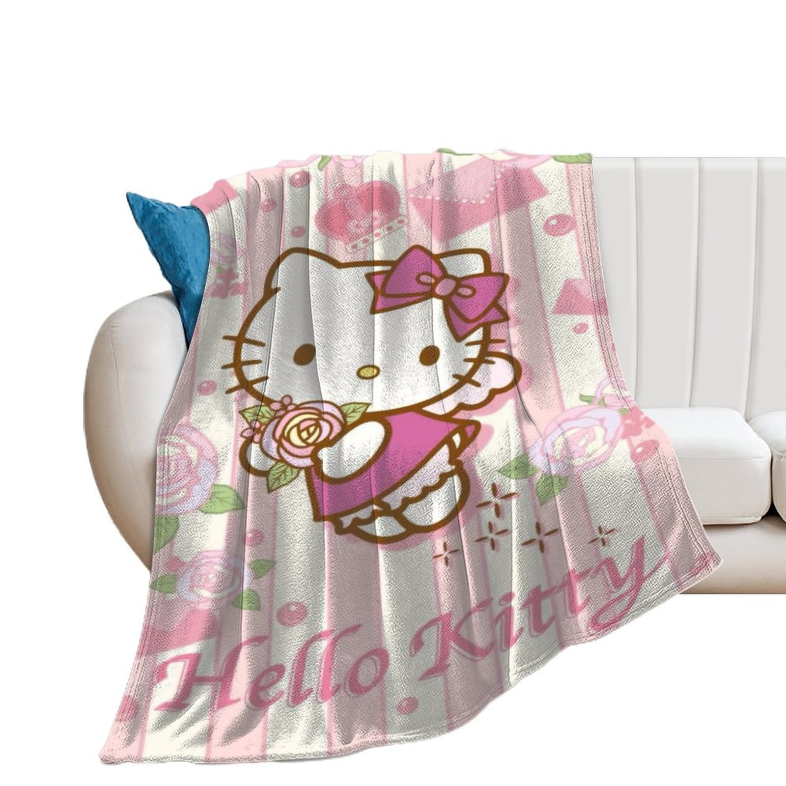 HELLO KITTY Throw Blanket Cute Flannel Anime for Girls Boys Men Women ...