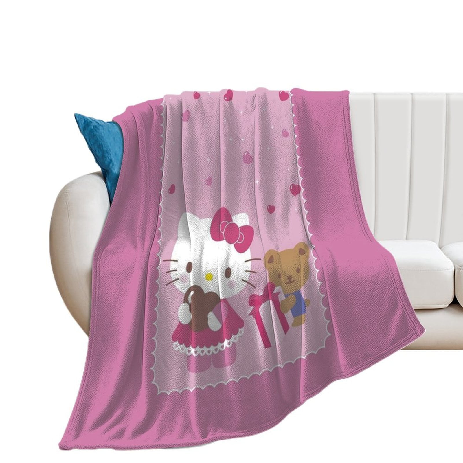 HELLO KITTY Throw Blanket Cute Flannel Anime for Girls Boys Men Women ...