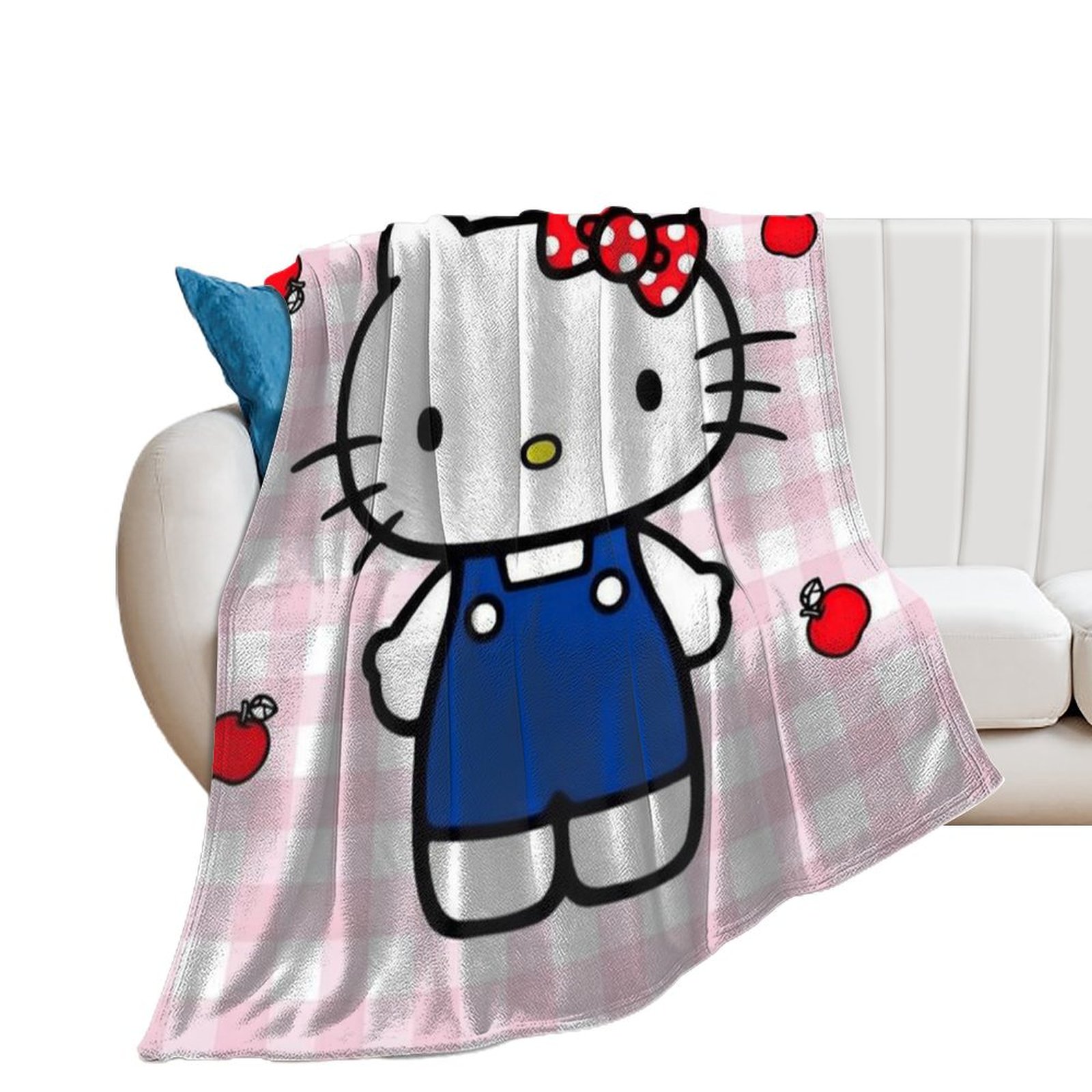 HELLO KITTY Throw Blanket Cute Flannel Anime for Girls Boys Men Women ...