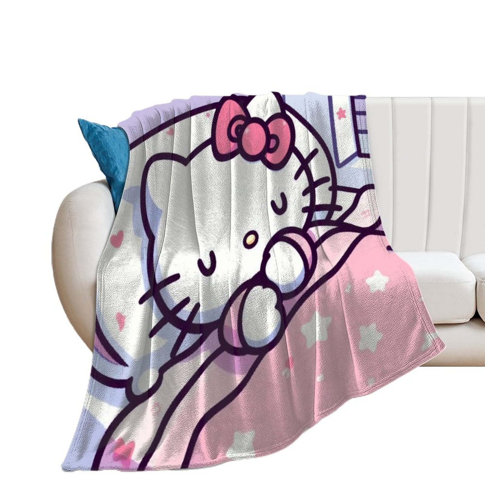HELLO KITTY Throw Blanket Cute Flannel Anime for Girls Boys Men Women ...