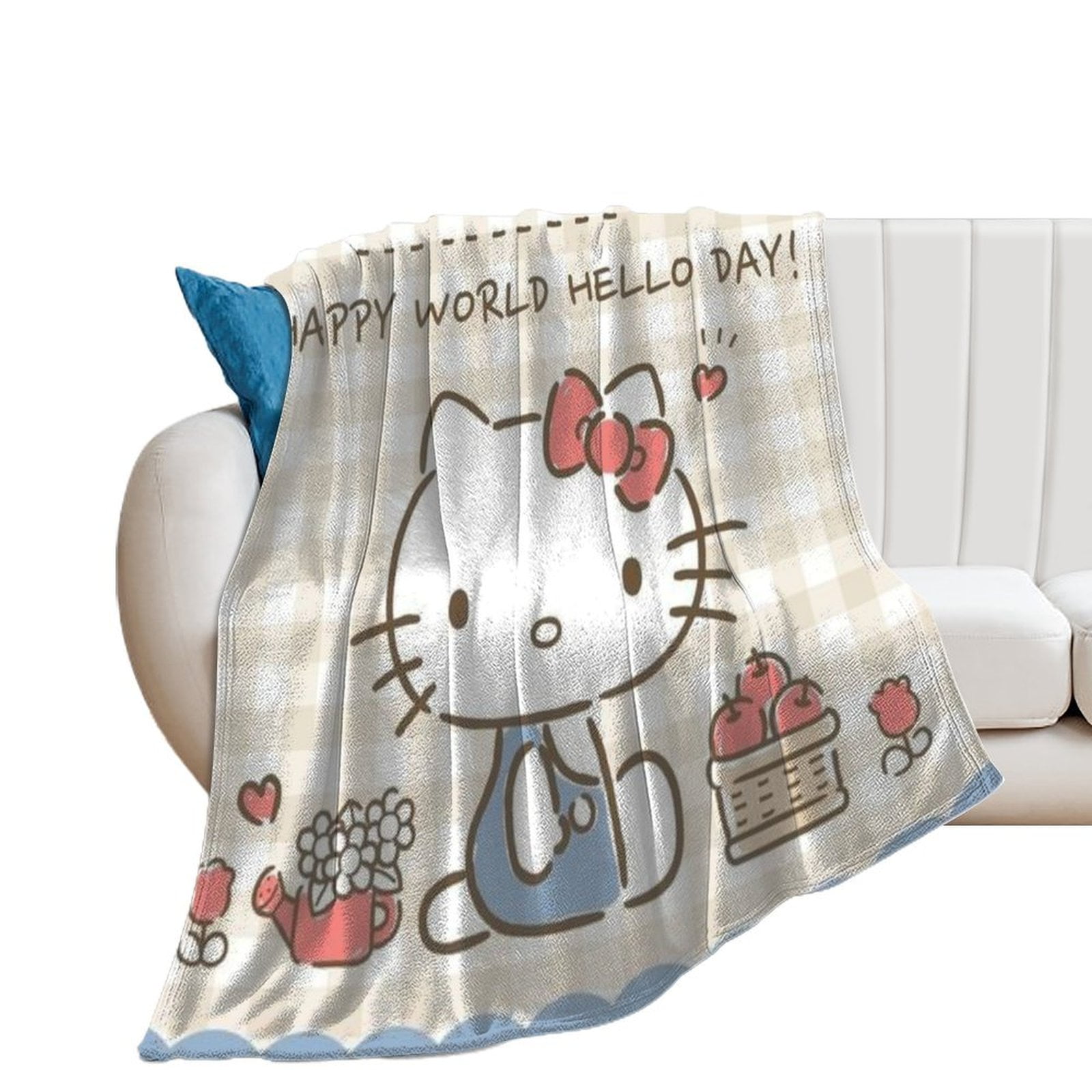 HELLO KITTY Throw Blanket Cute Flannel Anime for Girls Boys Men Women ...