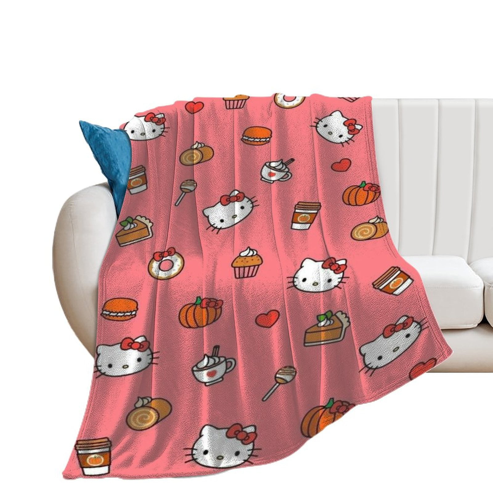 HELLO KITTY Throw Blanket Cute Flannel Anime for Girls Boys Men Women ...