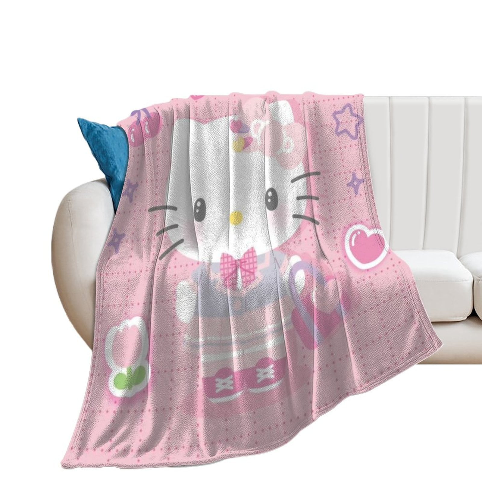 HELLO KITTY Throw Blanket Cute Flannel Anime for Girls Boys Men Women ...