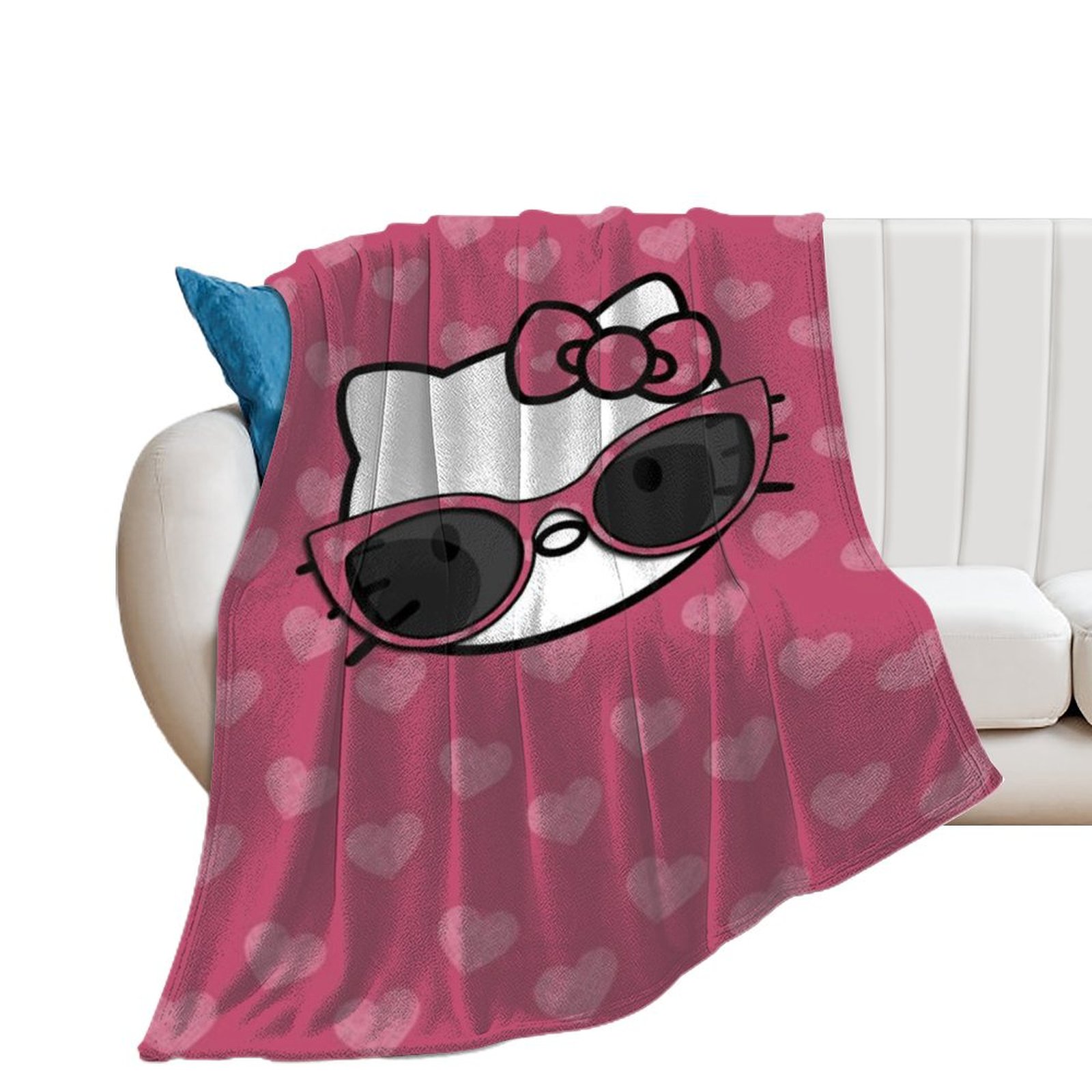 HELLO KITTY Throw Blanket Cute Flannel Anime for Girls Boys Men Women ...