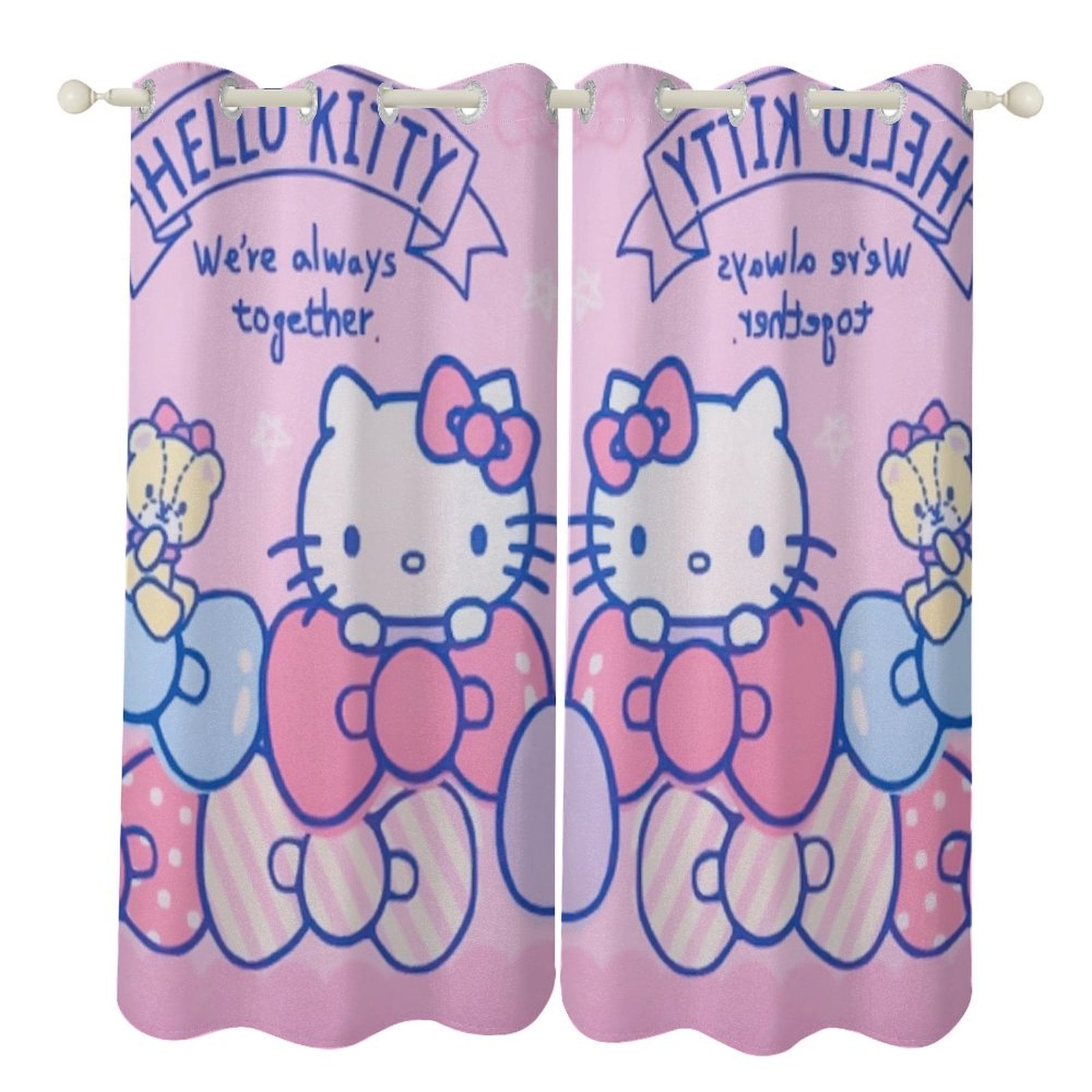 HELLO KITTY We're Always Together. Kids Curtains 52 X 84 Inch,Cartoon ...