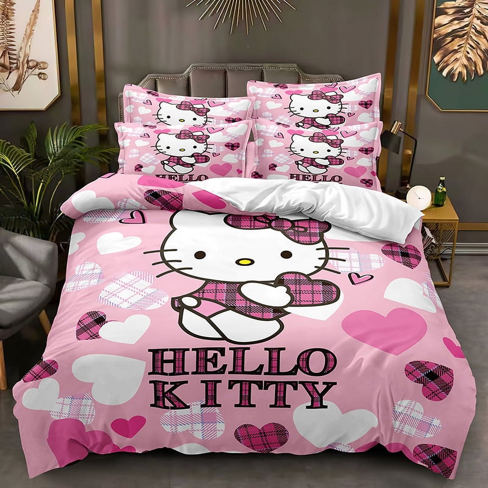 HELLO KITTY bedding set cartoon three-piece set, cute three-piece ...