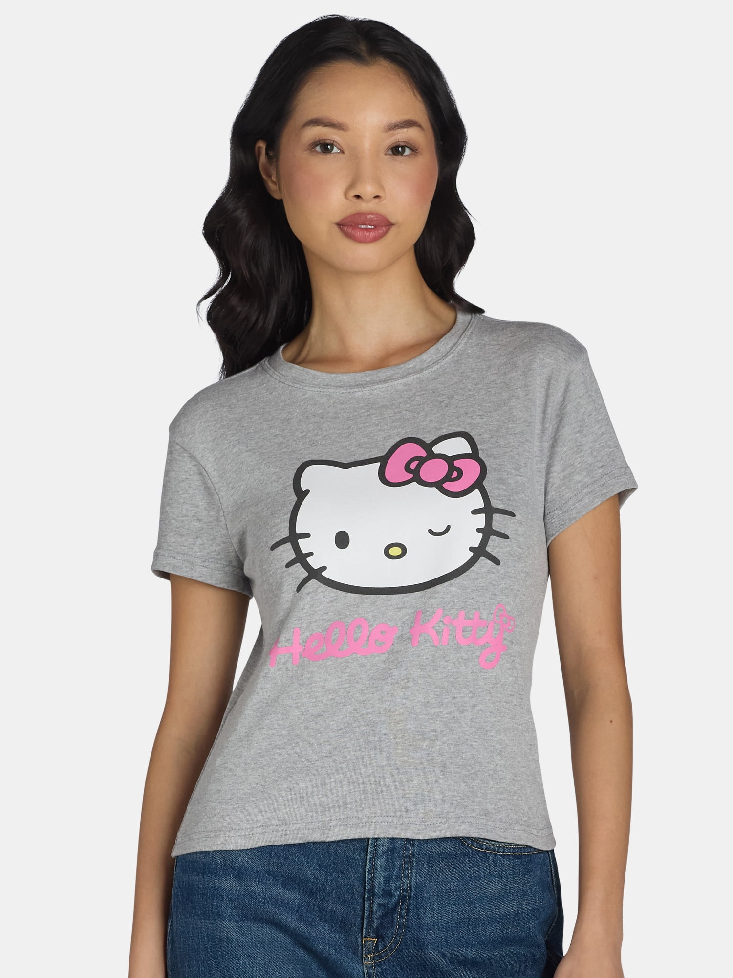 Hello Kitty Women’s Graphic Tee with Short Sleeves, Sizes XS-XL ...