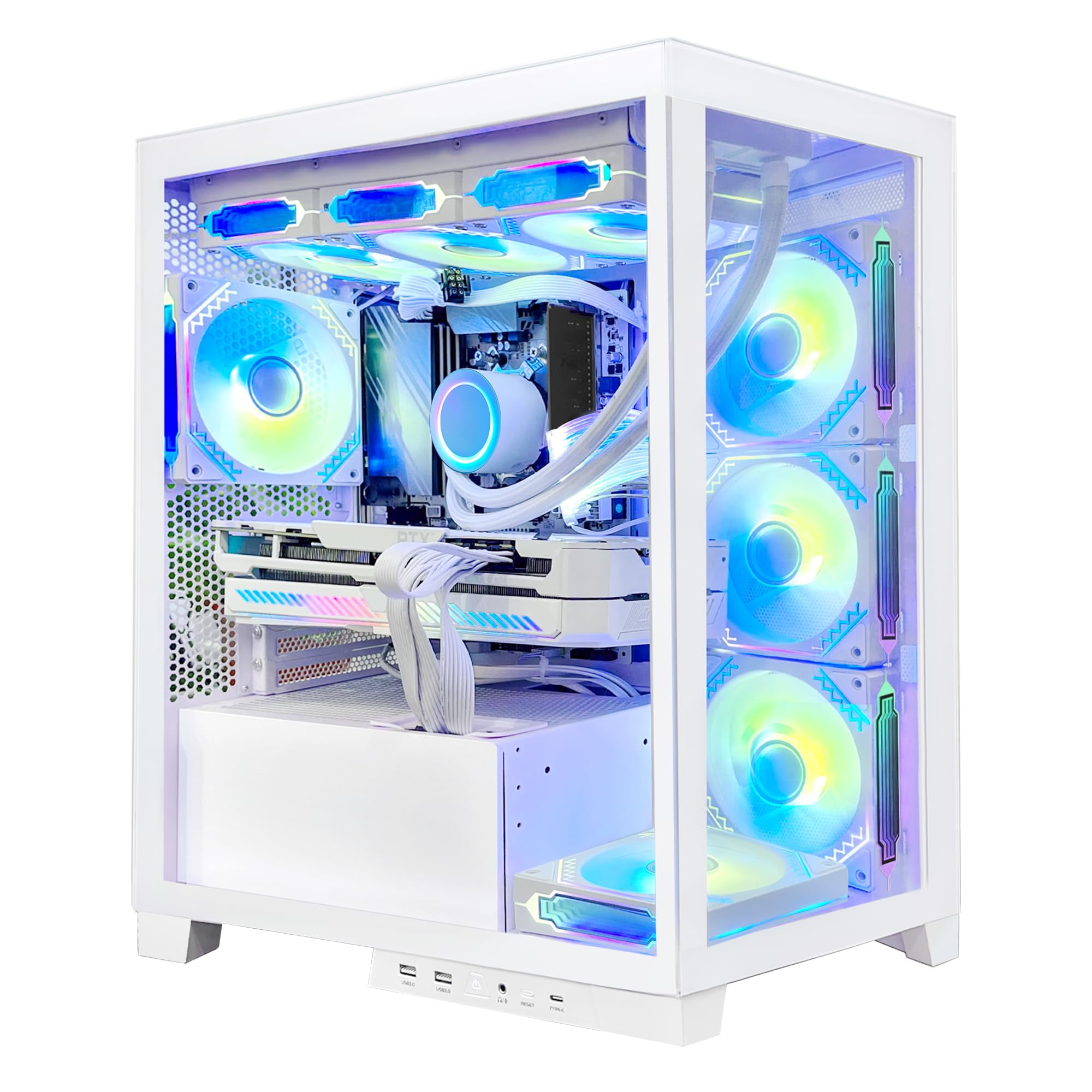 HELLOLAND Ocean Park Gaming PC Desktop-AMD Ryzen 7 5700X 8 -Core 3.4GHz ...