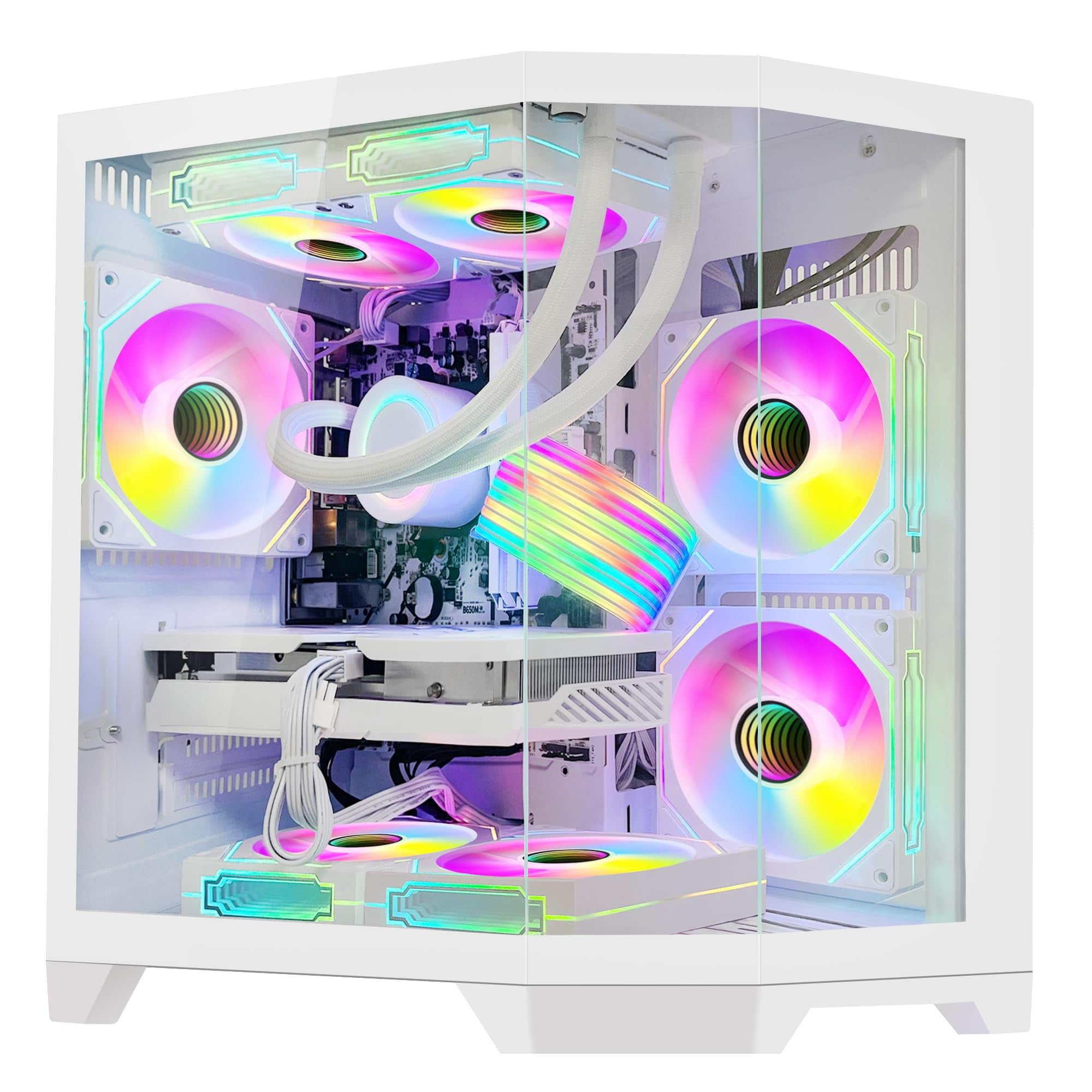 HELLOLAND Ocean of Stars Gaming PC Desktop RTX 5070 12GB - AMD Ryzen 5 7600, 32GB DDR5 RAM, 1TB ...