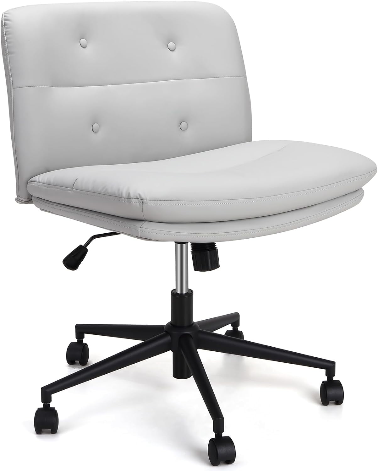 HELLONE Armless Desk Chair, Cross Legged Office Chairwith Wheels ...