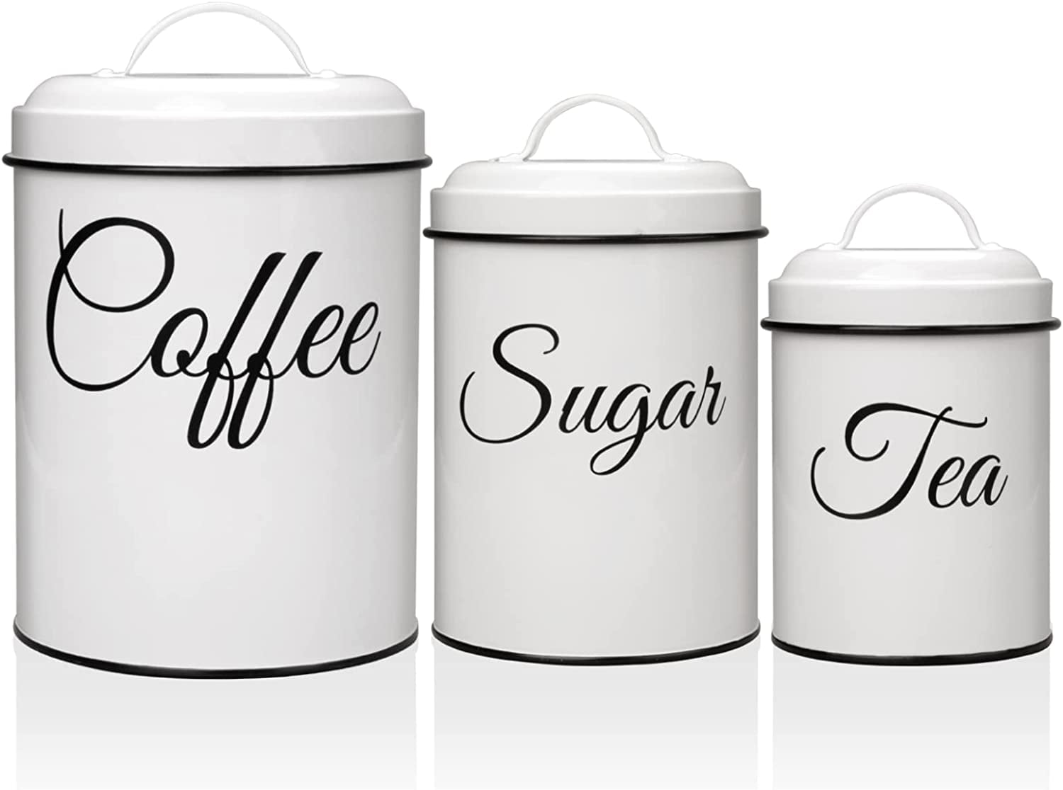 HELLONE Canister Sets for Kitchen Counter, Coffee Tea Sugar Canister ...