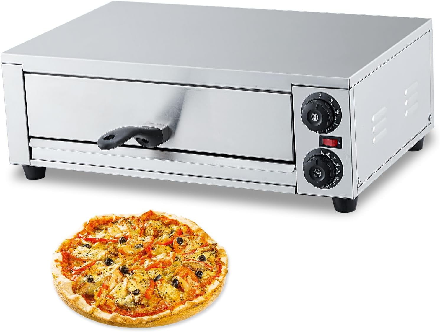 HELLONE Electric Pizza Oven Indoor, 16 Inch Countertop Commercial Pizza ...