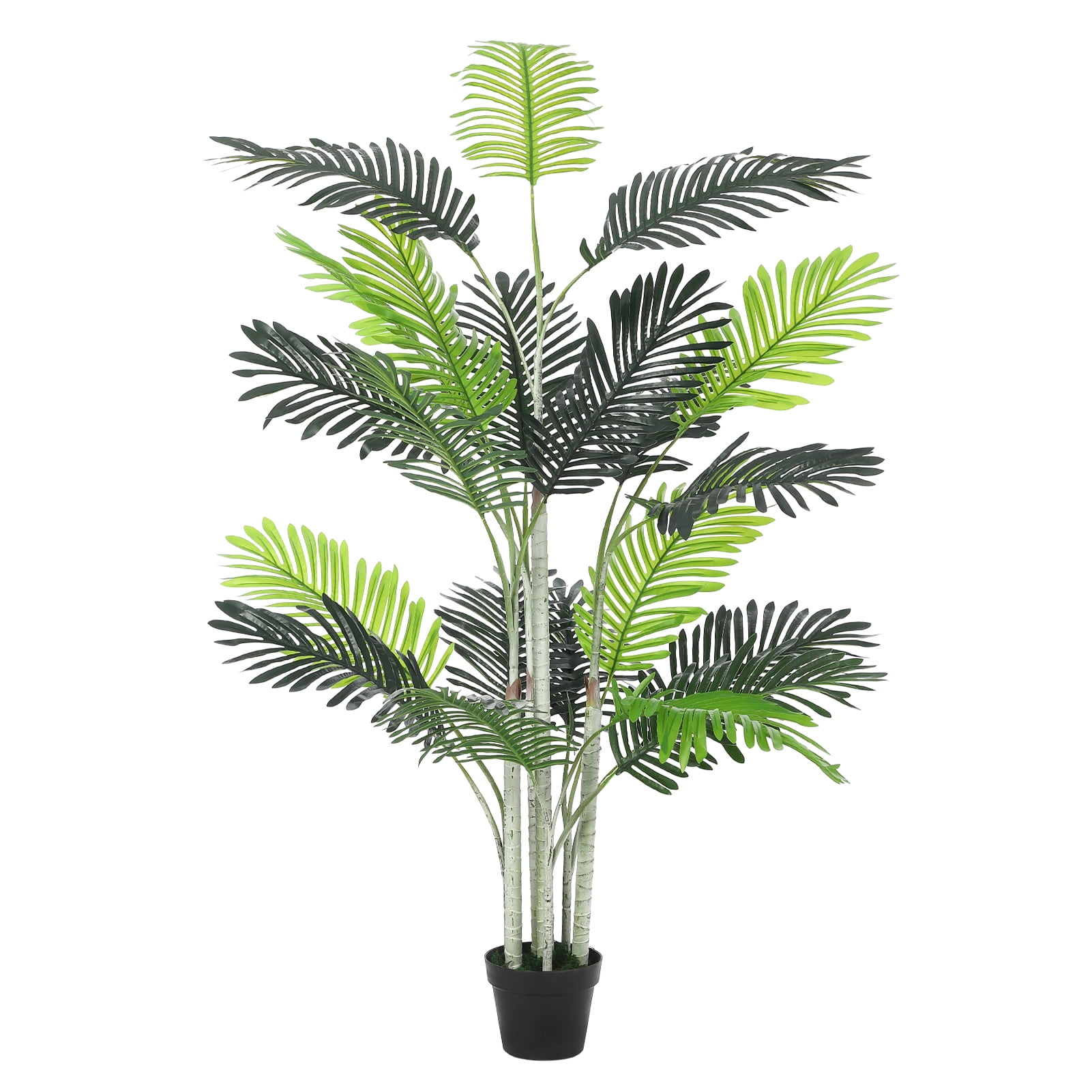 HELLONE Faux Palm Tree, 57"H/4.7FT Fake Tropical Palm Plant, Artificial ...