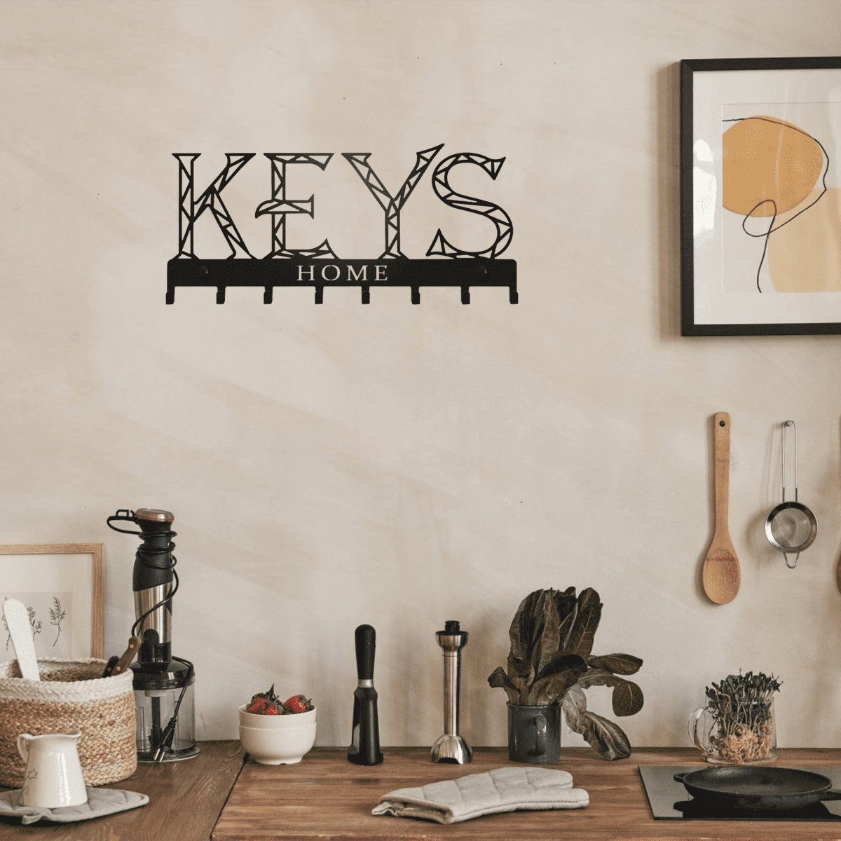 HELLOYOUNG 10.23 Inch Keys Wall Mounted Storage Rack Floating Key ...